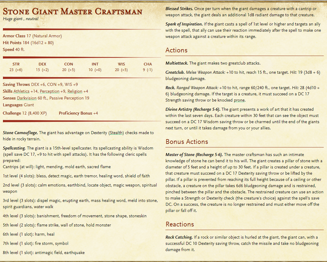 5 New Stone Giant Statblocks for DnD 5e — Empty Hexes: 5e Content for DMs