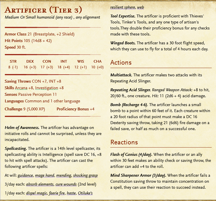 Artificer NPCs and How to Use Them for EVERY Tier of Play — Empty Hexes ...
