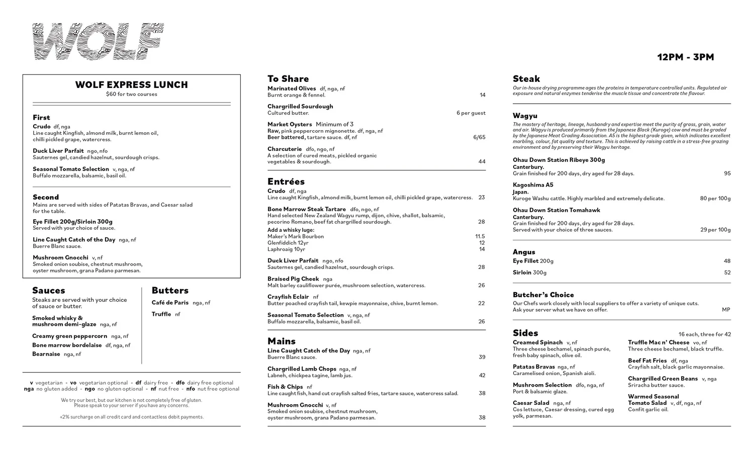 Menu — WOLF