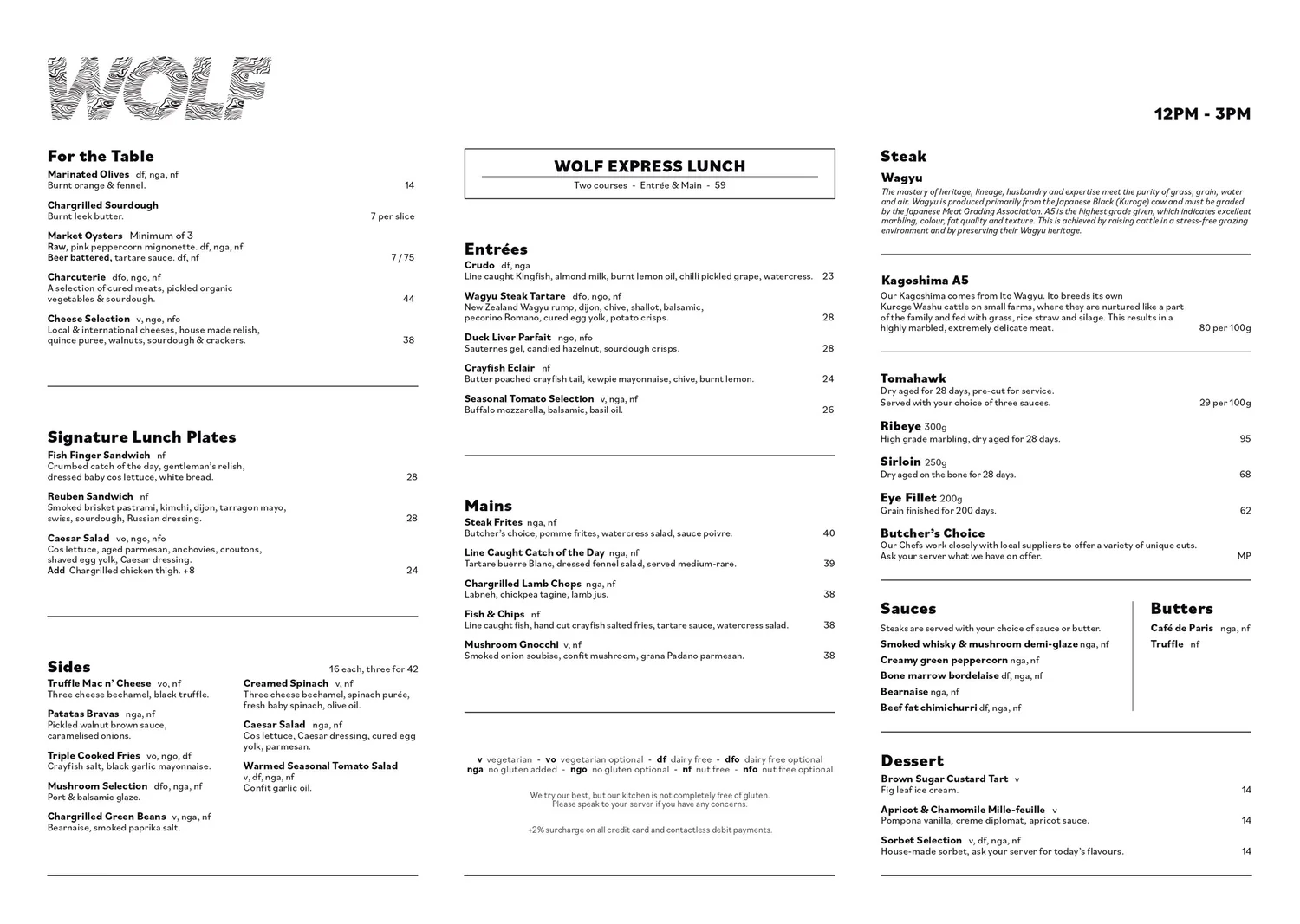 Menu — WOLF