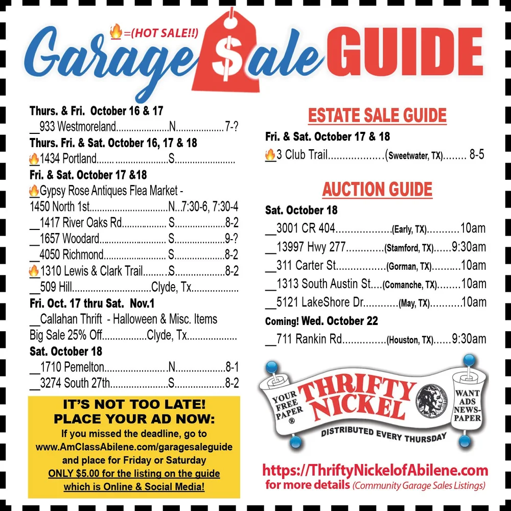Abilene Texas Garage Sales