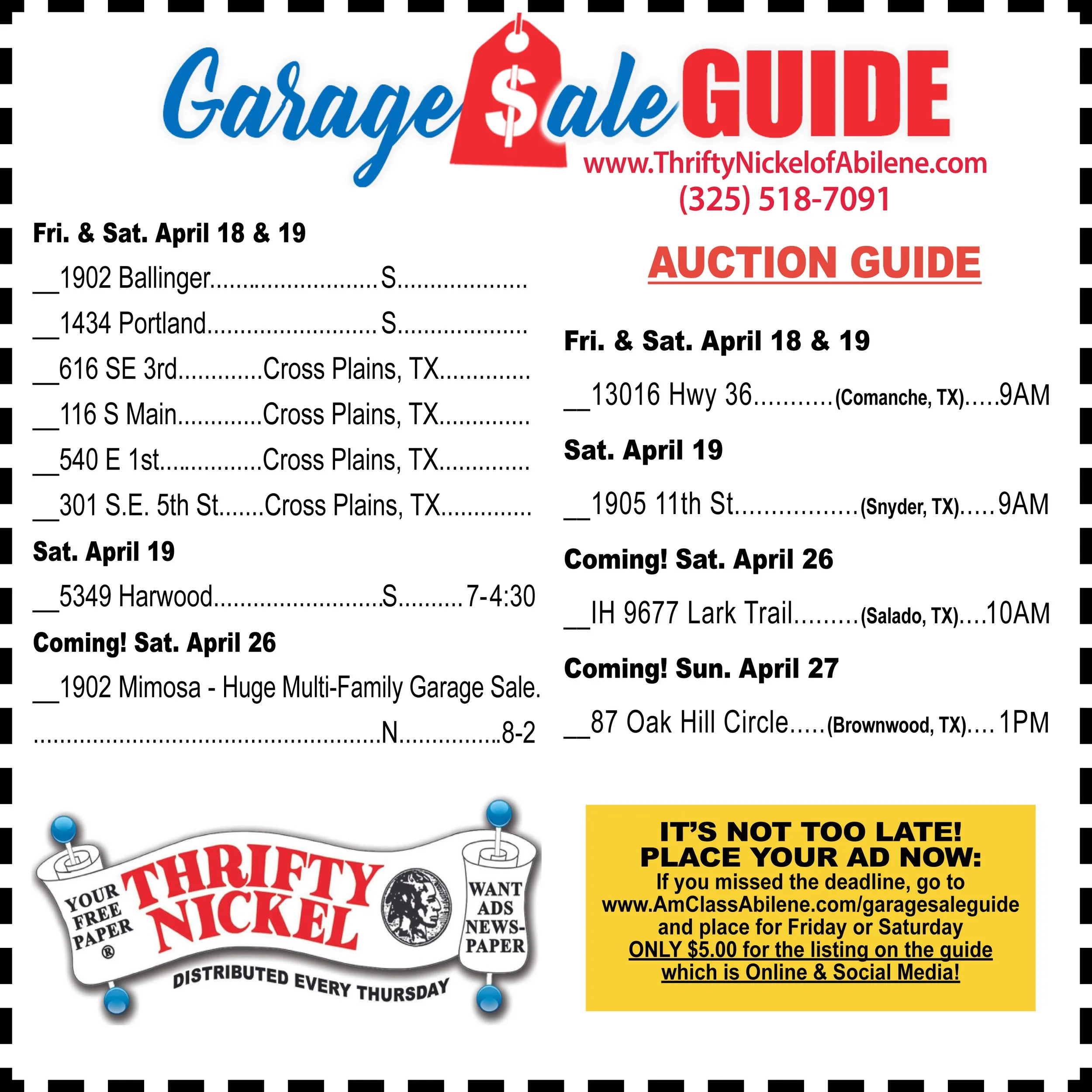 Abilene Texas Garage Sales