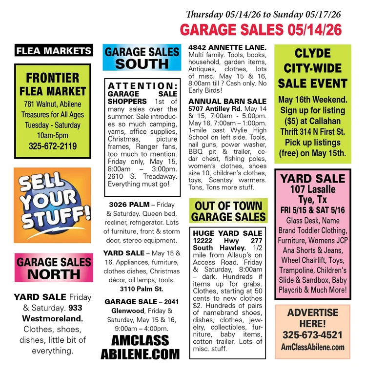 Abilene Texas Garage Sales