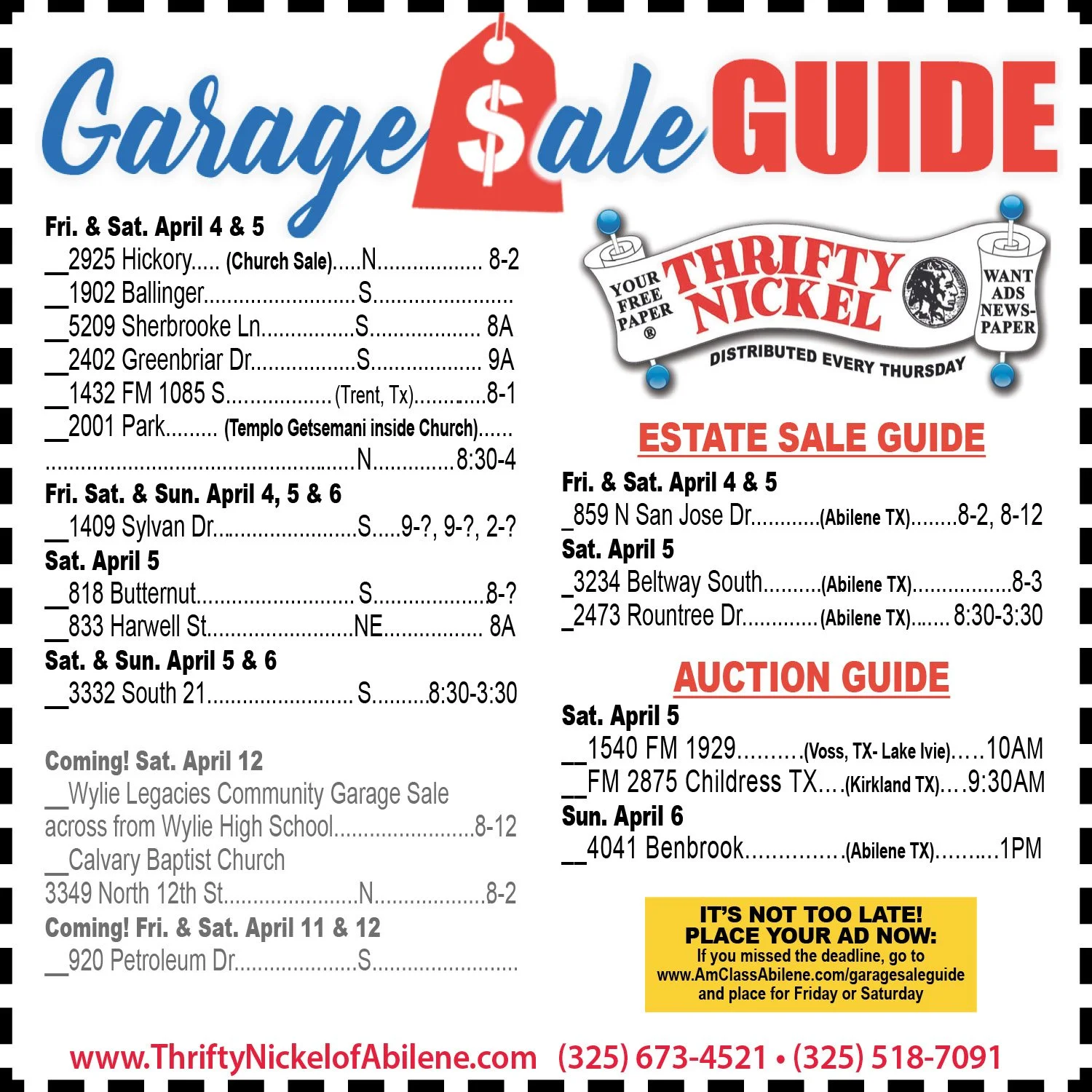 Abilene Texas Garage Sales