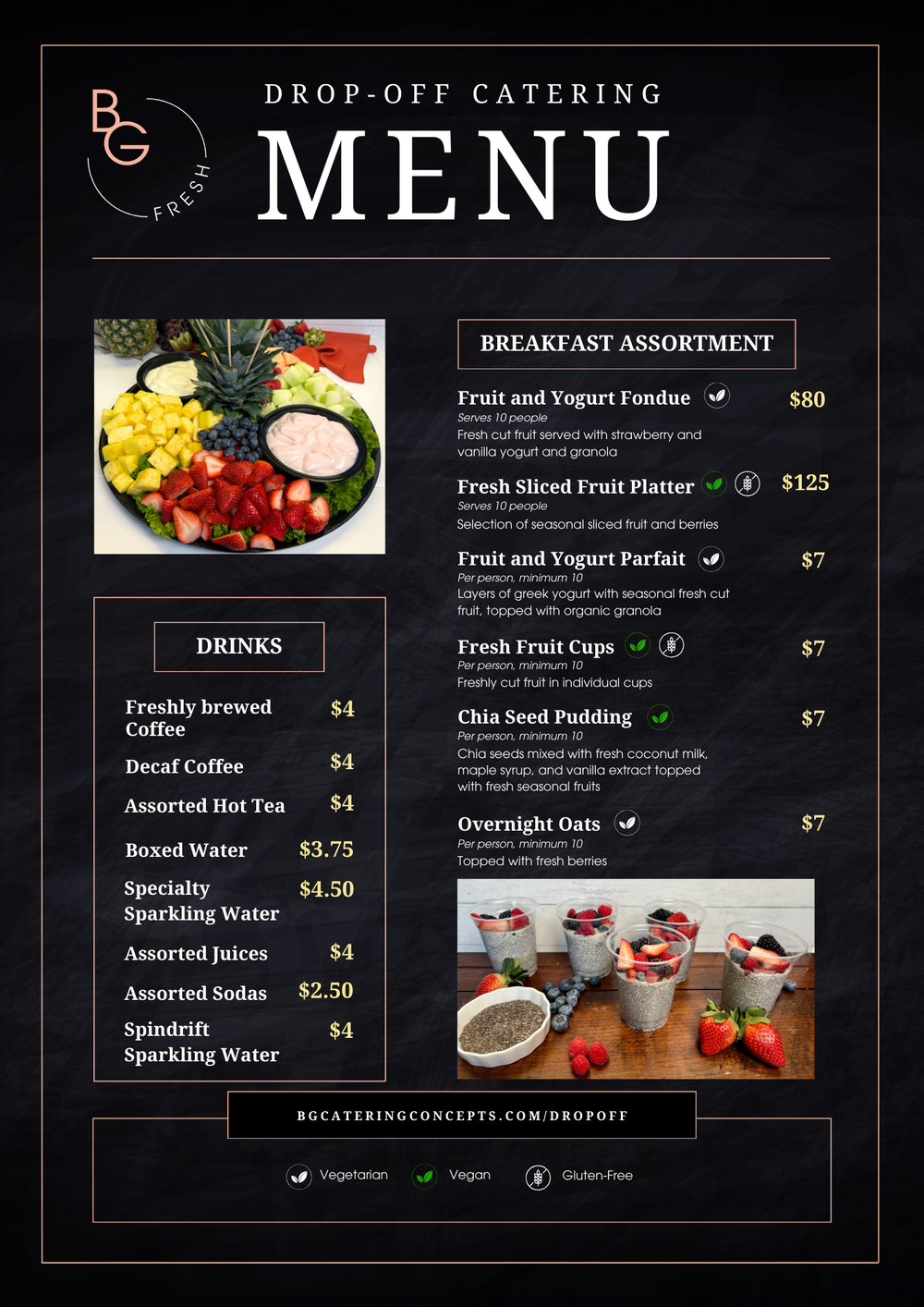 BG Fresh, Drop-Off Catering — BG Catering Concepts