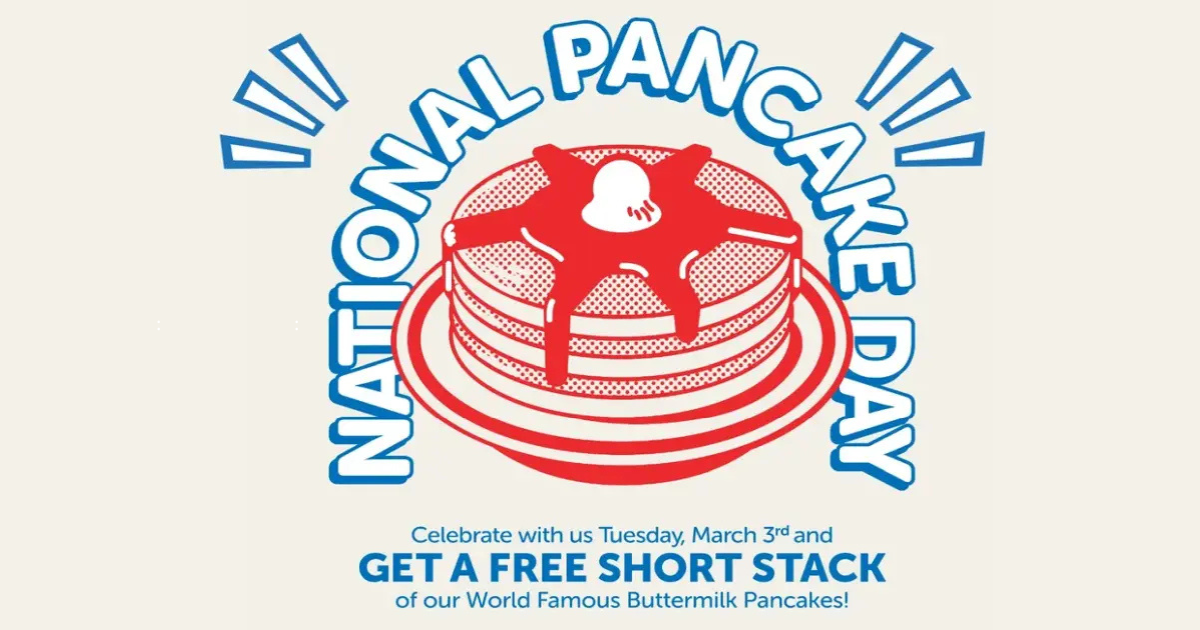 Get a FREE Stack of Pancakes at IHOP on March 3 for National Pancake Day