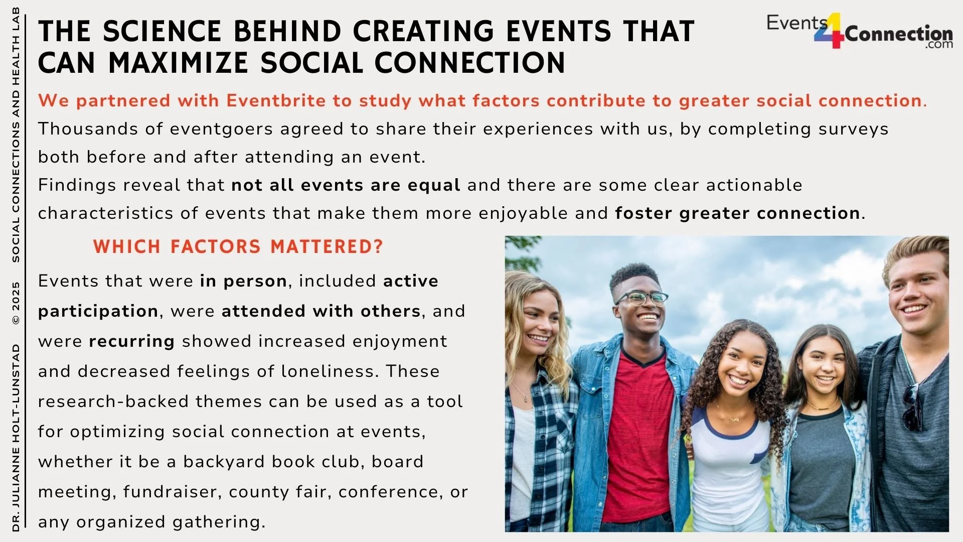 Events 4 Connection — Dr. Julianne Holt-Lunstad