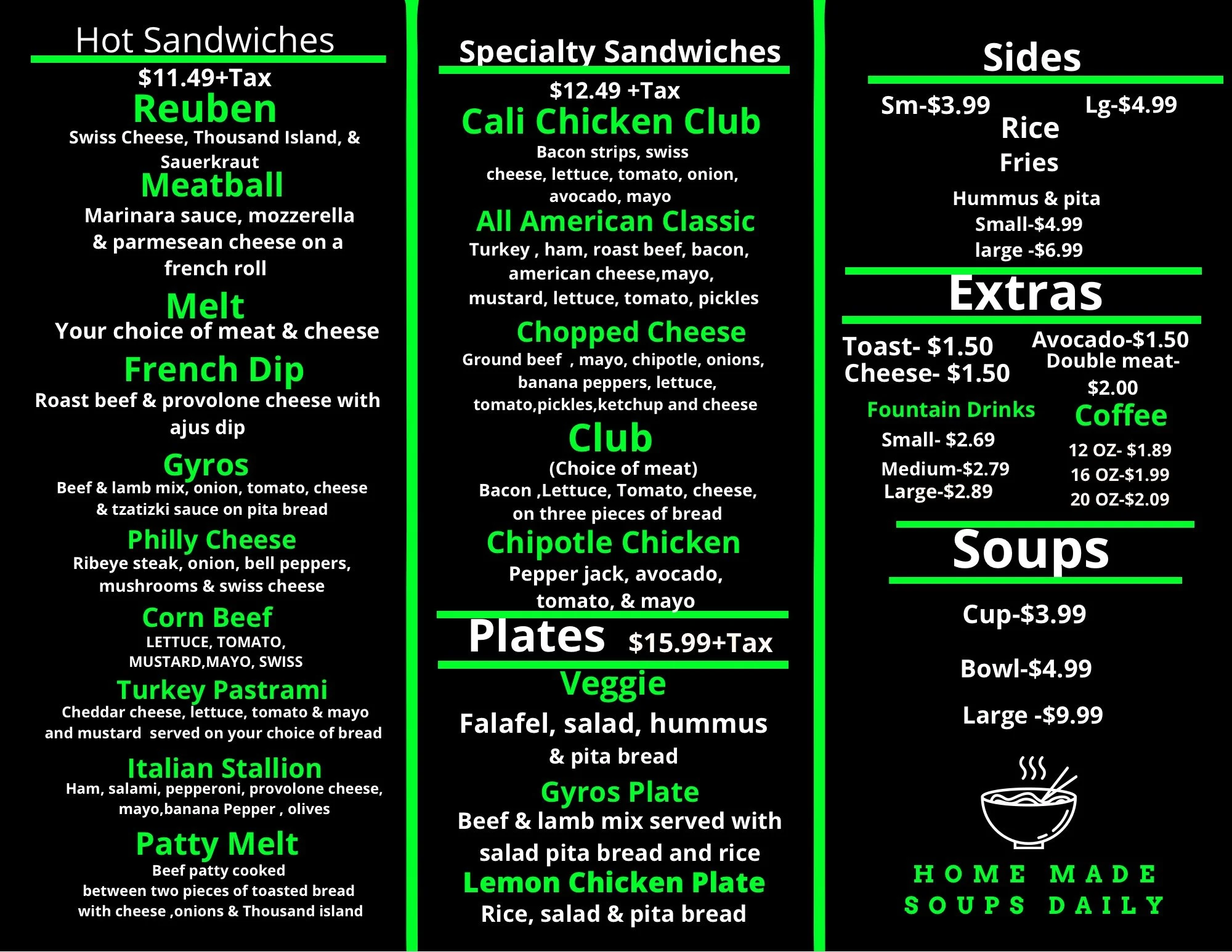 our menu — jordan's cafe