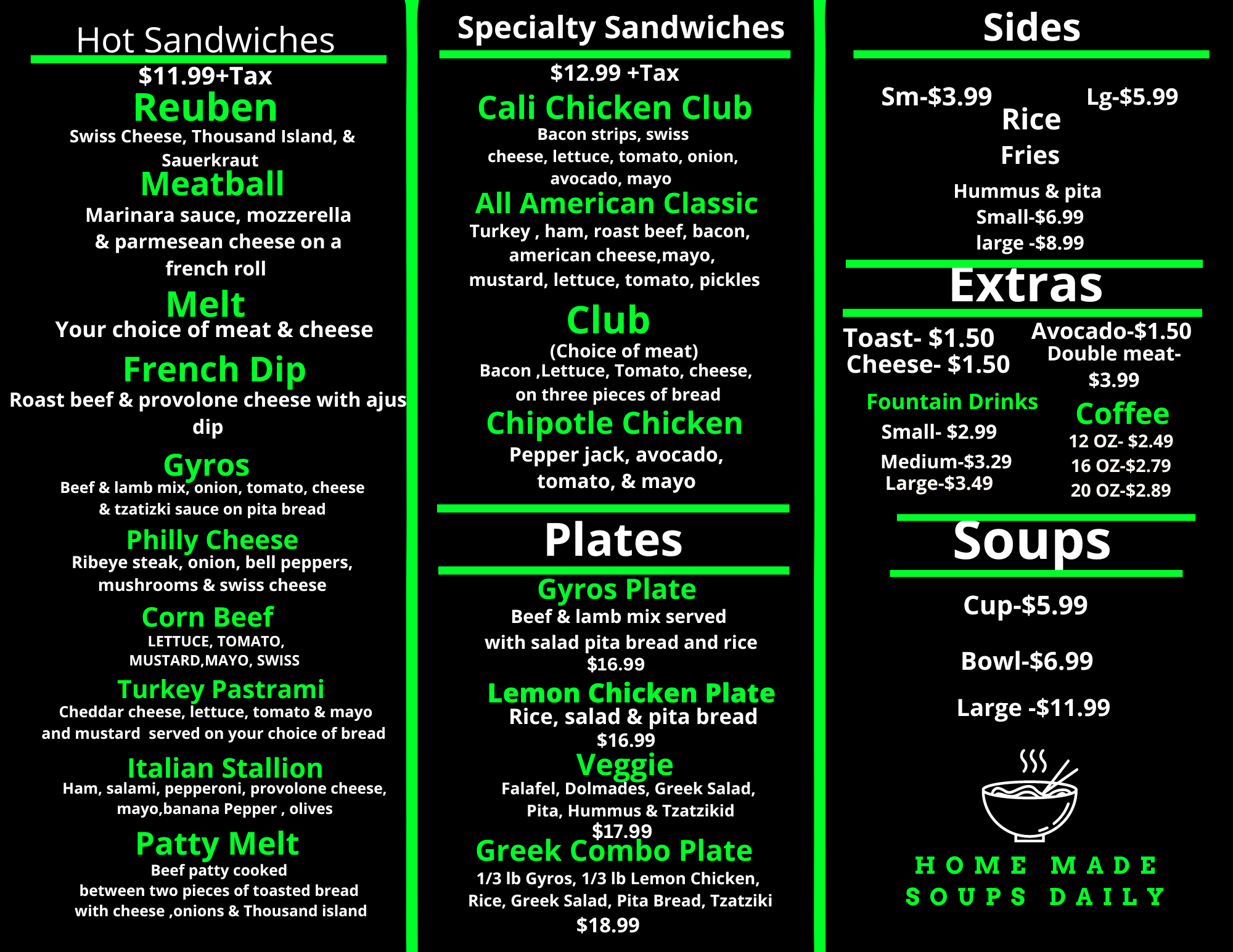 Our Menu — jordan's cafe