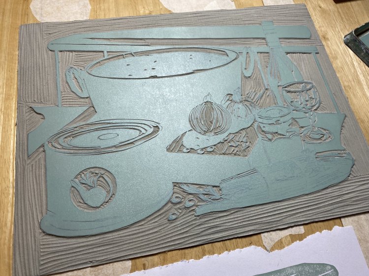 The reduction linocut process — Bimbi Urquhart