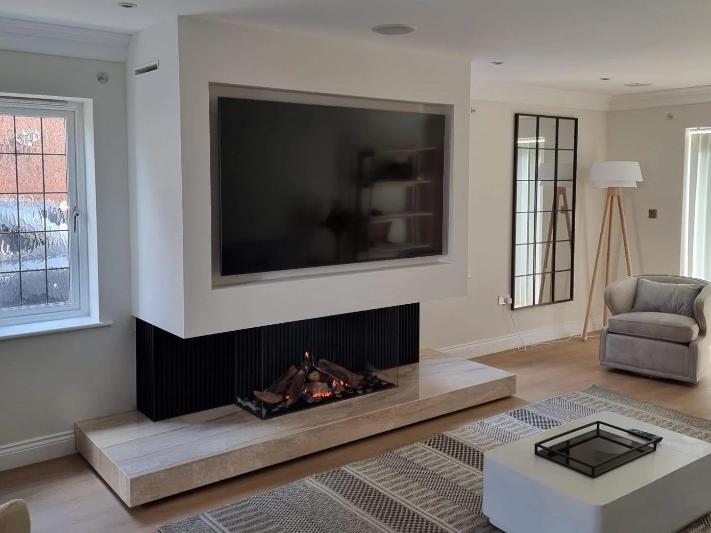 Bespoke Media Wall Panels & Floating Hearths | Classic Mantels