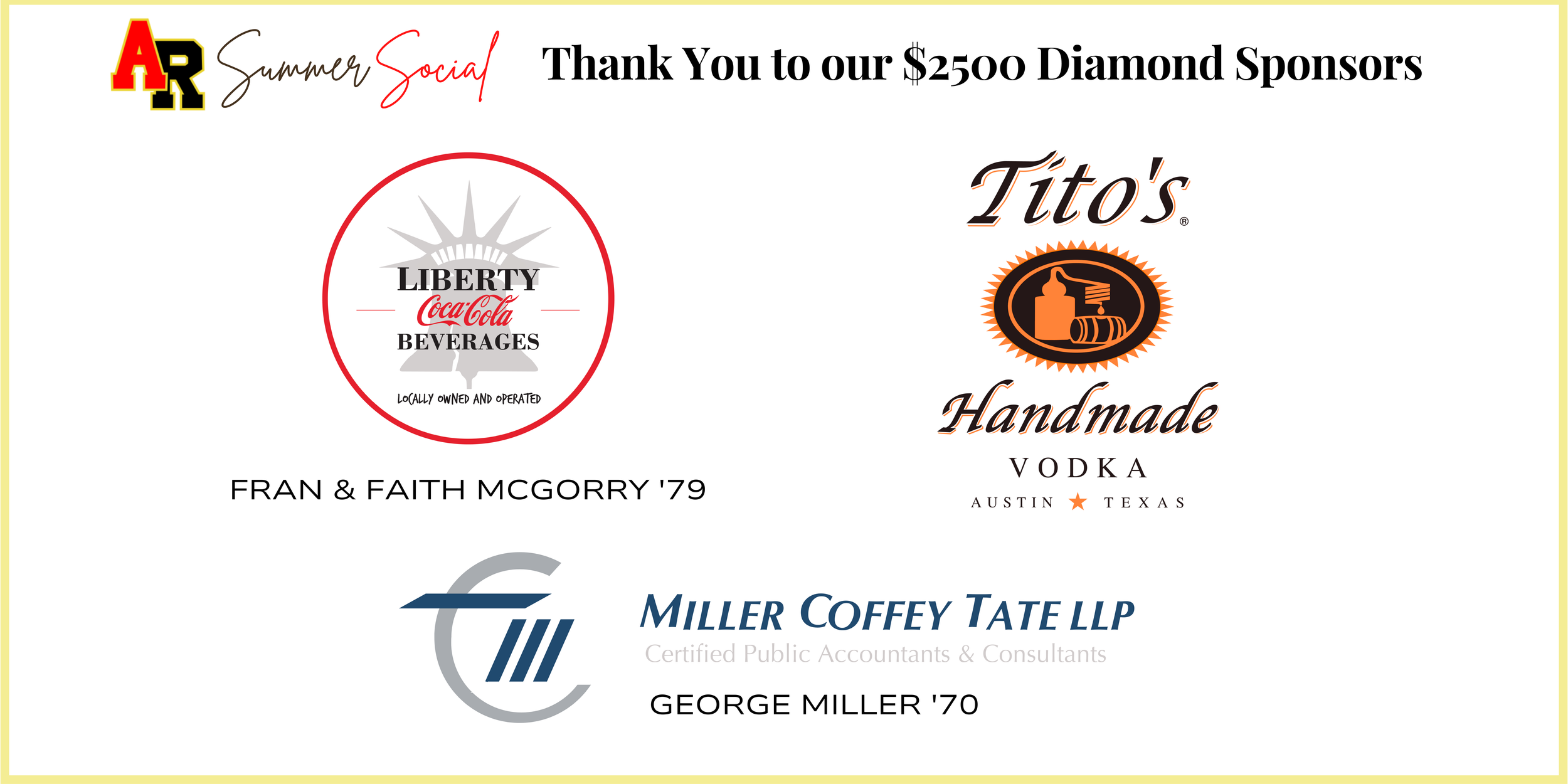 Summer Social Sponsor Banner Gallery — Friends of Ryan