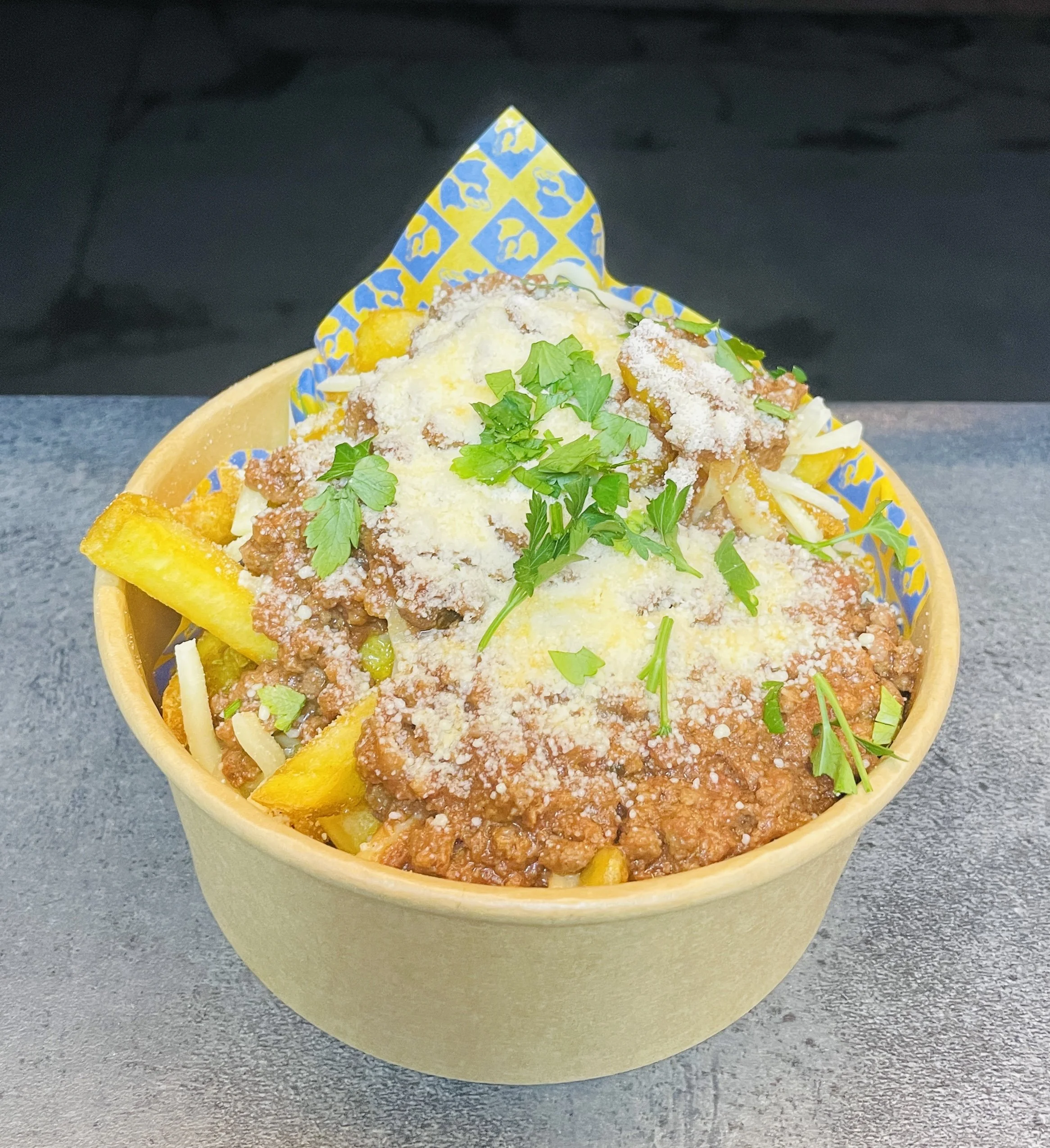 %Loaded fries reinvented— %Papas Locas