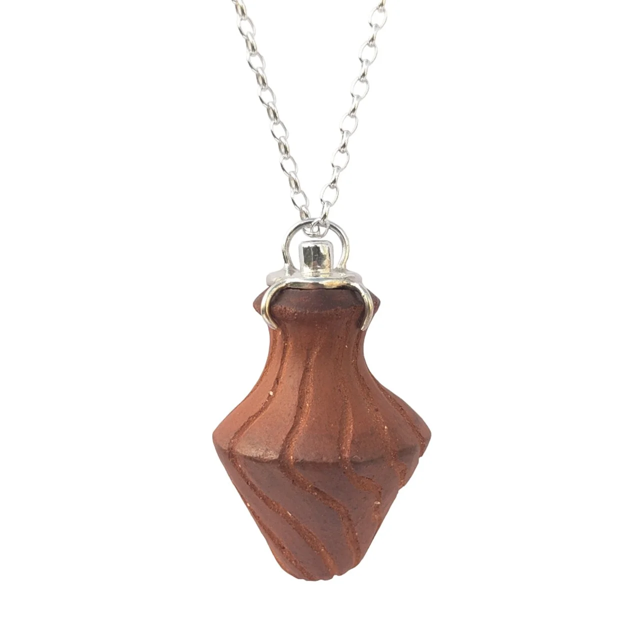 Emunah Containment Vessel Necklace & Amulet - Clay Vessel, Iolite ...