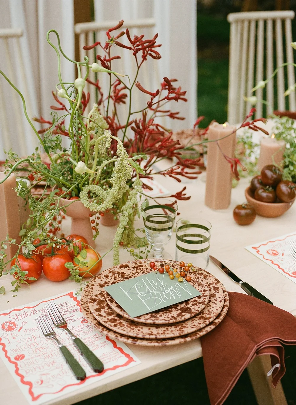 Gratitude Dinner with Tomato-Inspired Floral Design — MIHO
