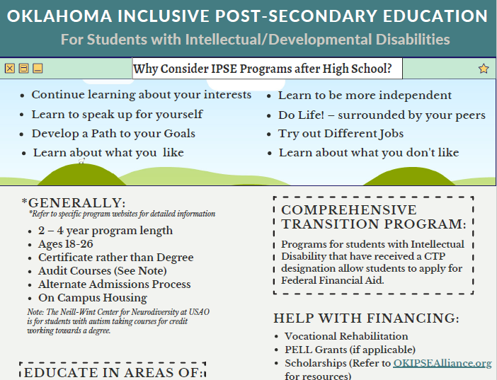 Resources — Oklahoma Inclusive Post Secondary Education Alliance