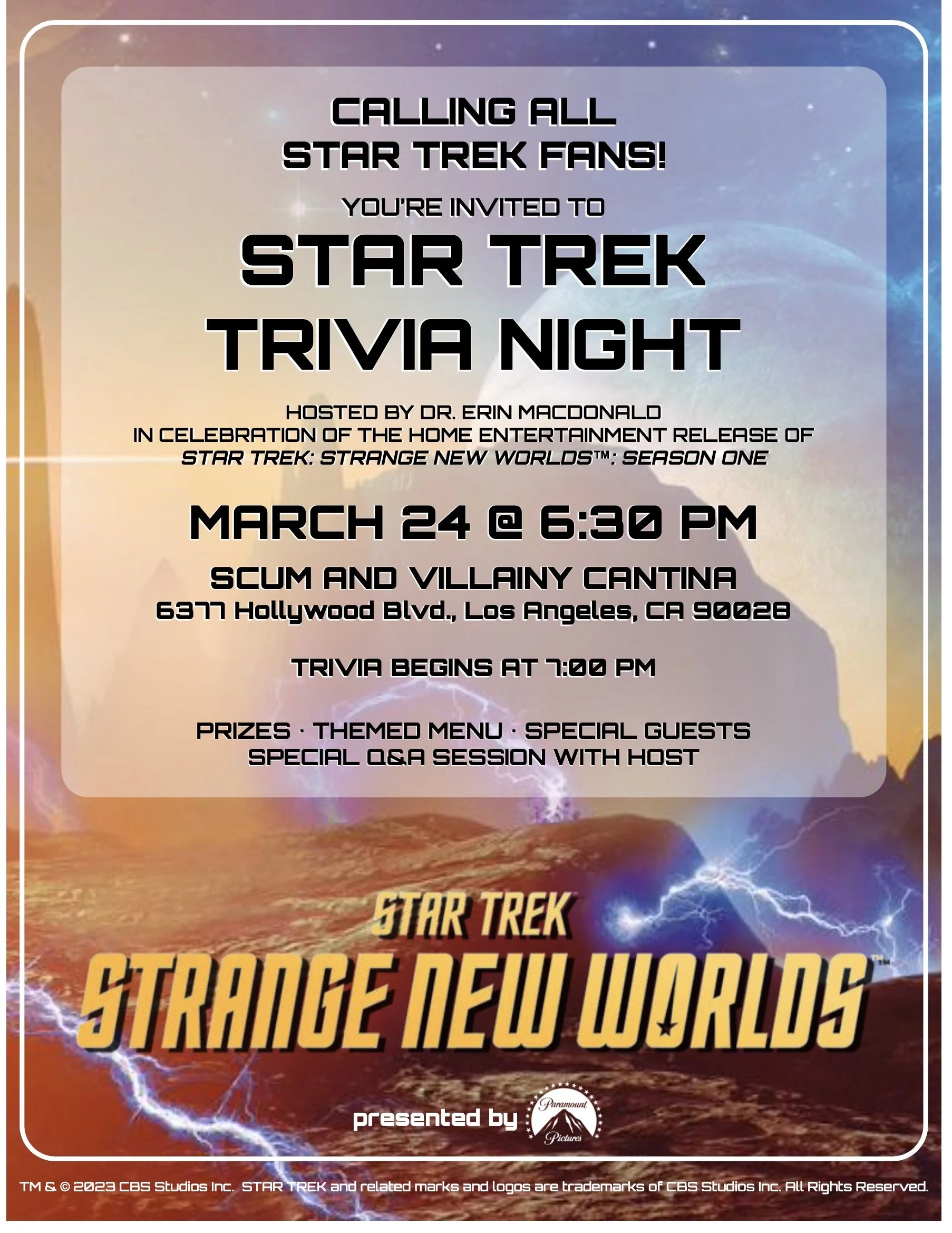 There's a Star Trek Trivia Night happening this month — Attack The Culture