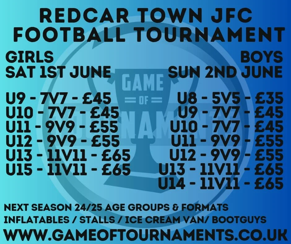 REDCAR TOWN JFC BOYS & GIRLS TOURNAMENT — GAME OF TOURNAMENTS