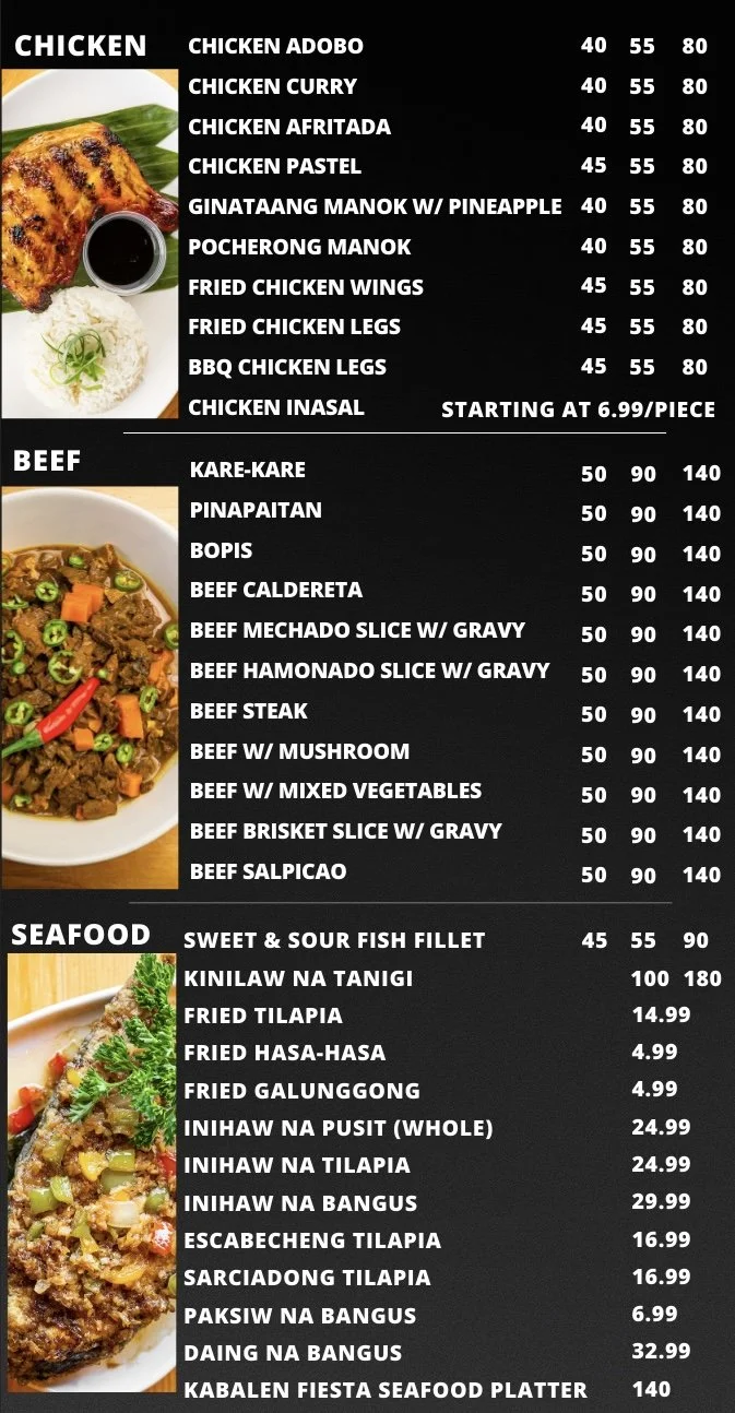 party tray menu — Kabalen - Tune Luto Kapampangan