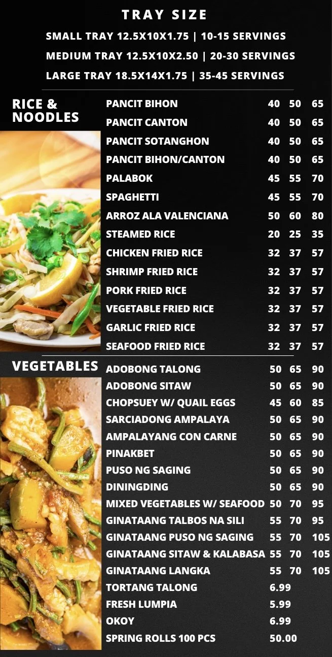 party tray menu — Kabalen - Tune Luto Kapampangan