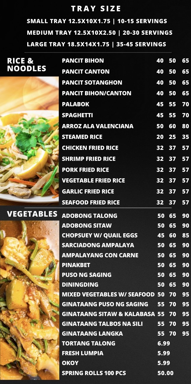 party tray menu — Kabalen - Tune Luto Kapampangan