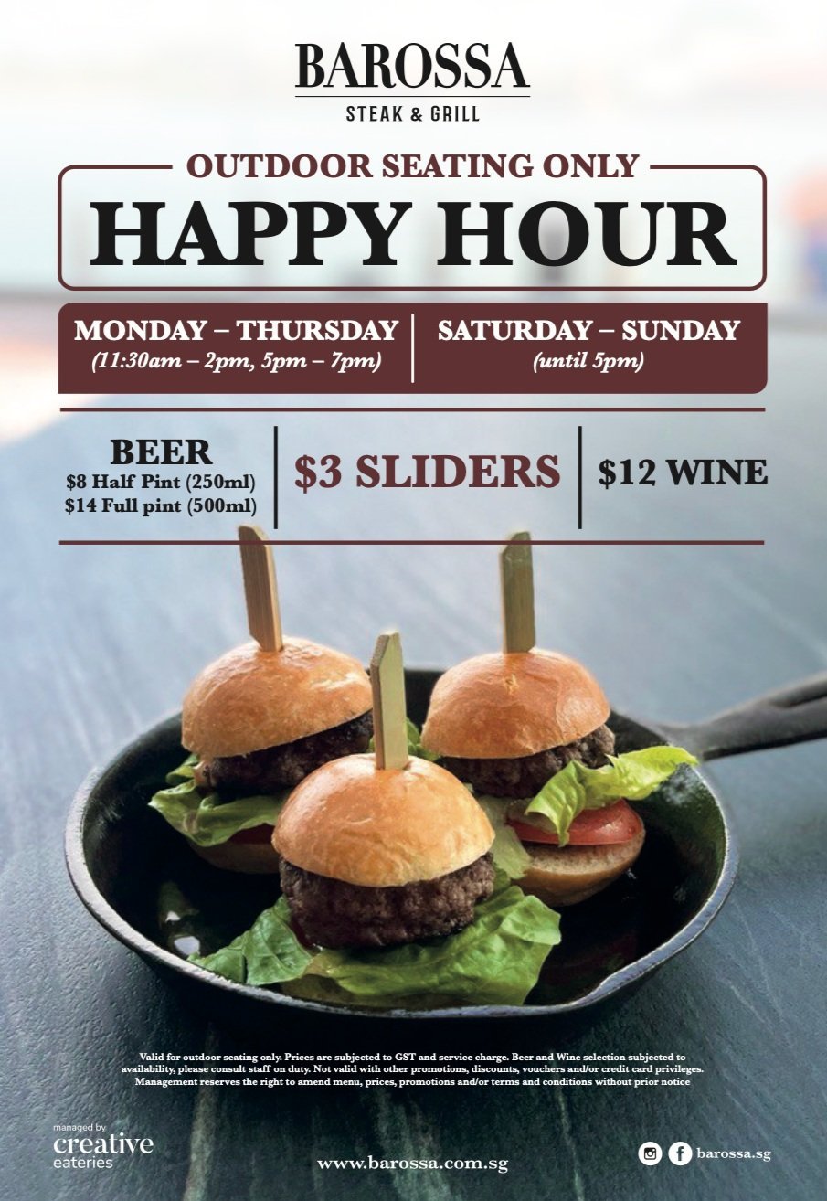 Best Happy Hour Deals in Singapore: Top Spot to Sip & Save — Barossa Steak and Grill