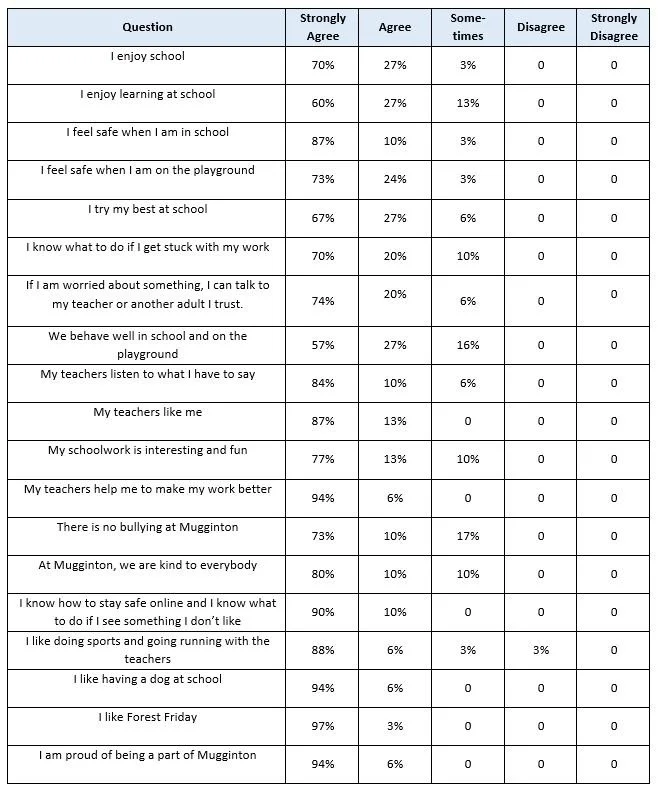 Pupil Voice — MUGGINTON PRIMARY SCHOOL