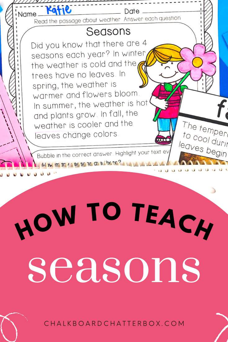 Seasons of the Year Anchor Charts and Activities for Kids — Chalkboard ...