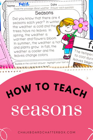 Seasons of the Year Anchor Charts and Activities for Kids — Chalkboard ...