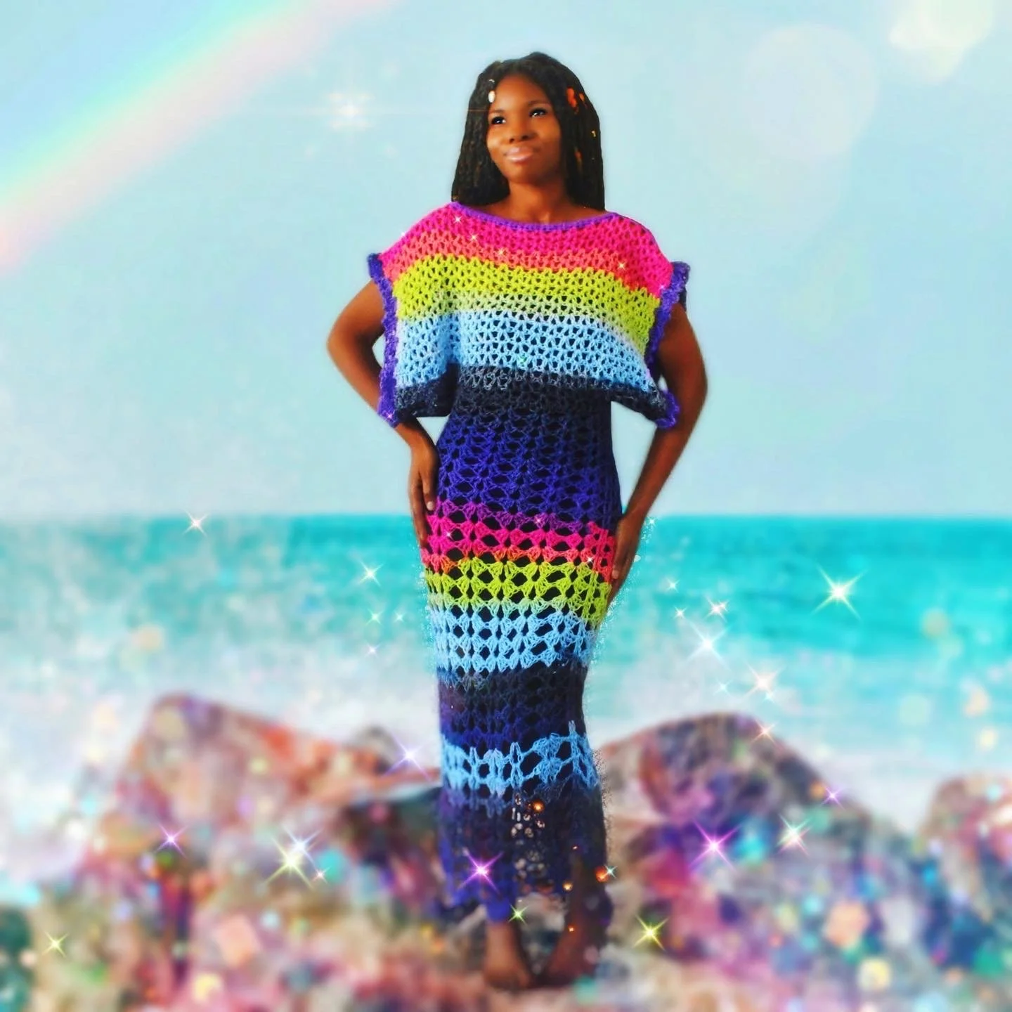 Boho Inspired Wide Sleeved, Crochet Dress. — The Dream Crochet
