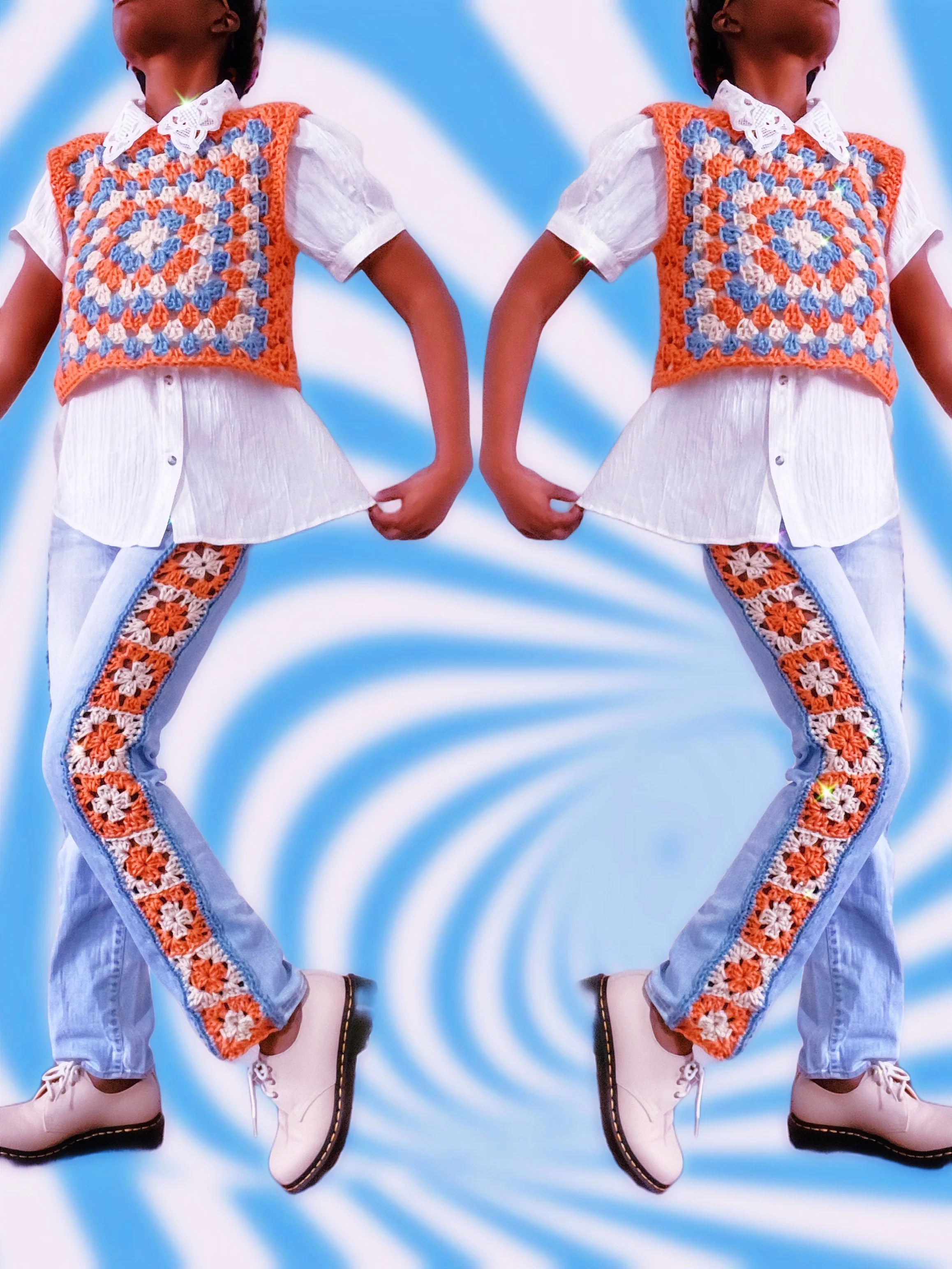 Making the Side Stripe Granny Square Pants — The Dream Crochet