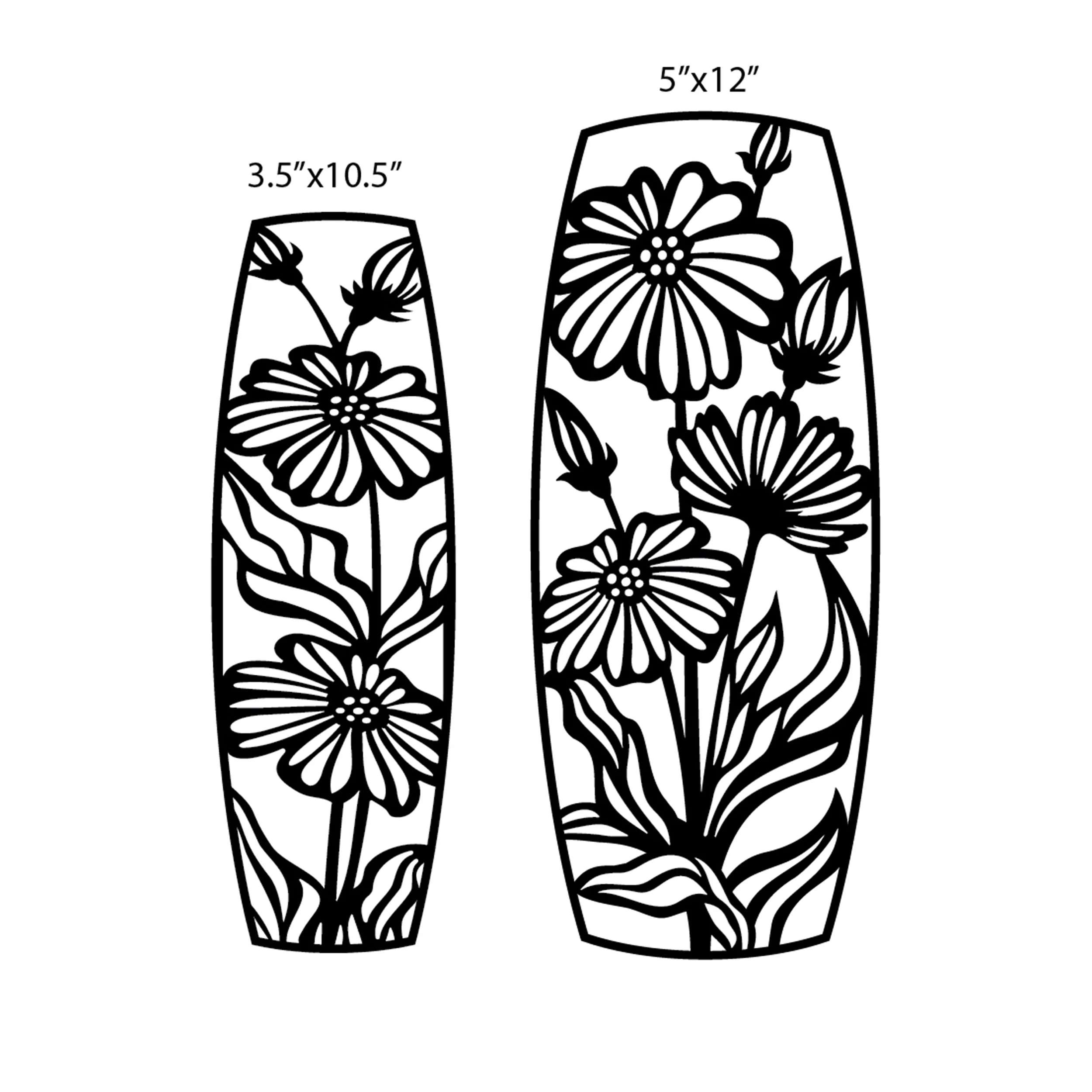 Daisy Spherical Rectangle Vertical Stencils — Plum Island Transfers