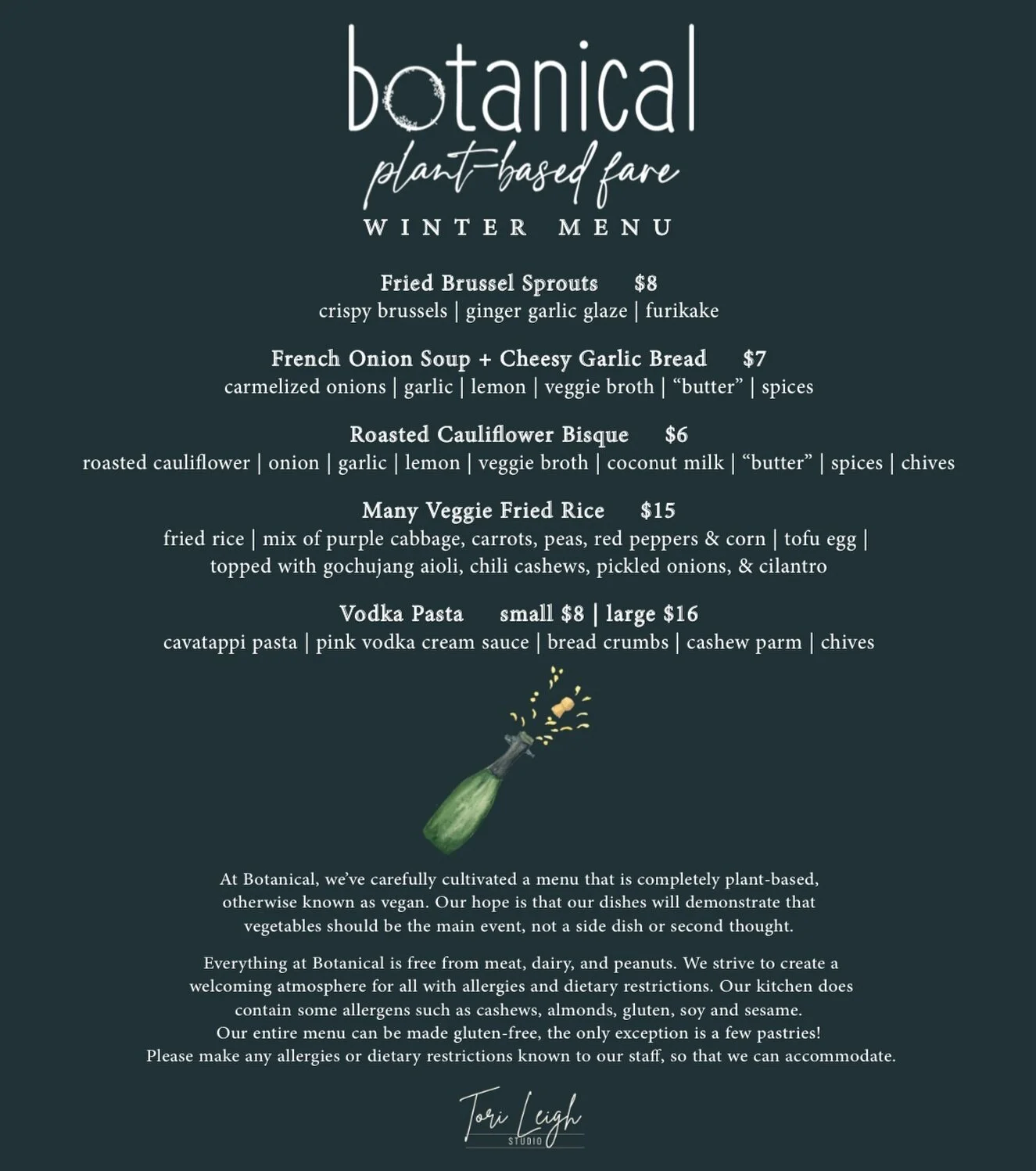 Menu — Botanical