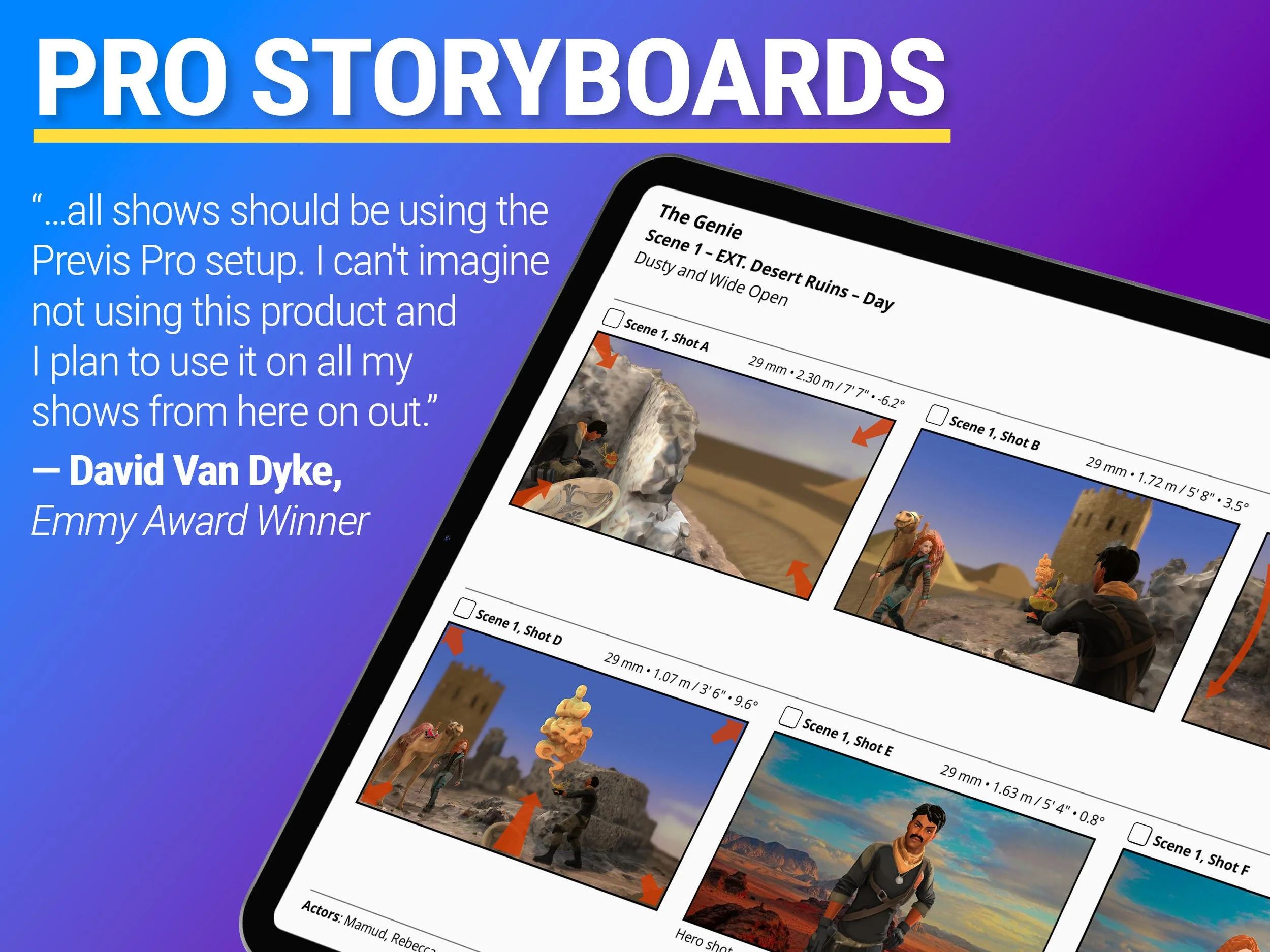 Previs Pro - Storyboard Software for iPhone, iPad, & Mac
