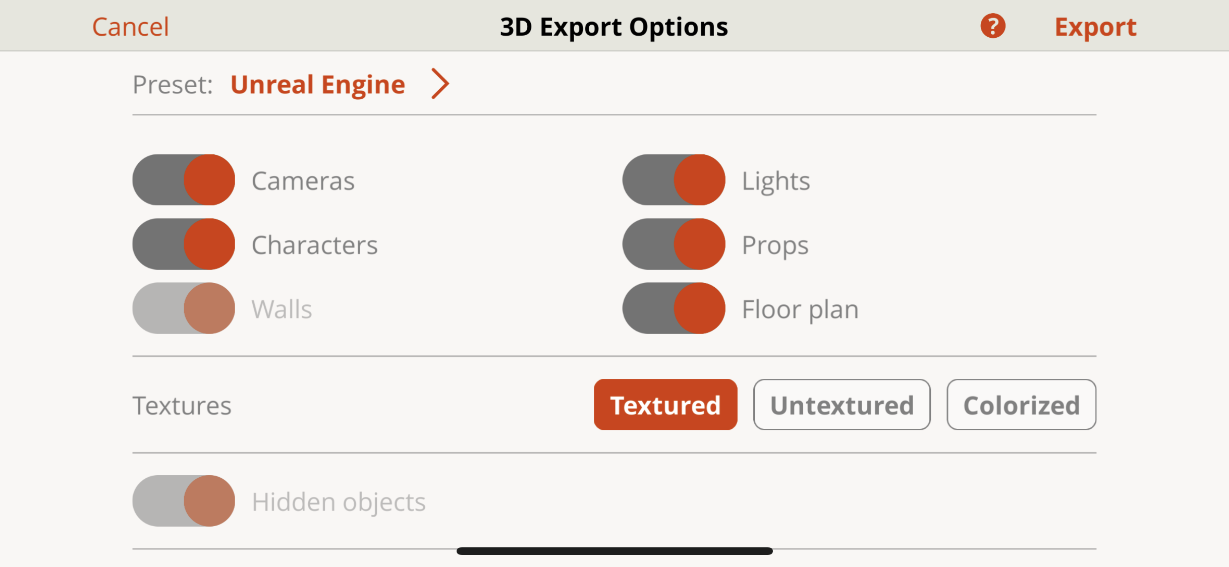 3D Export — Previs Pro