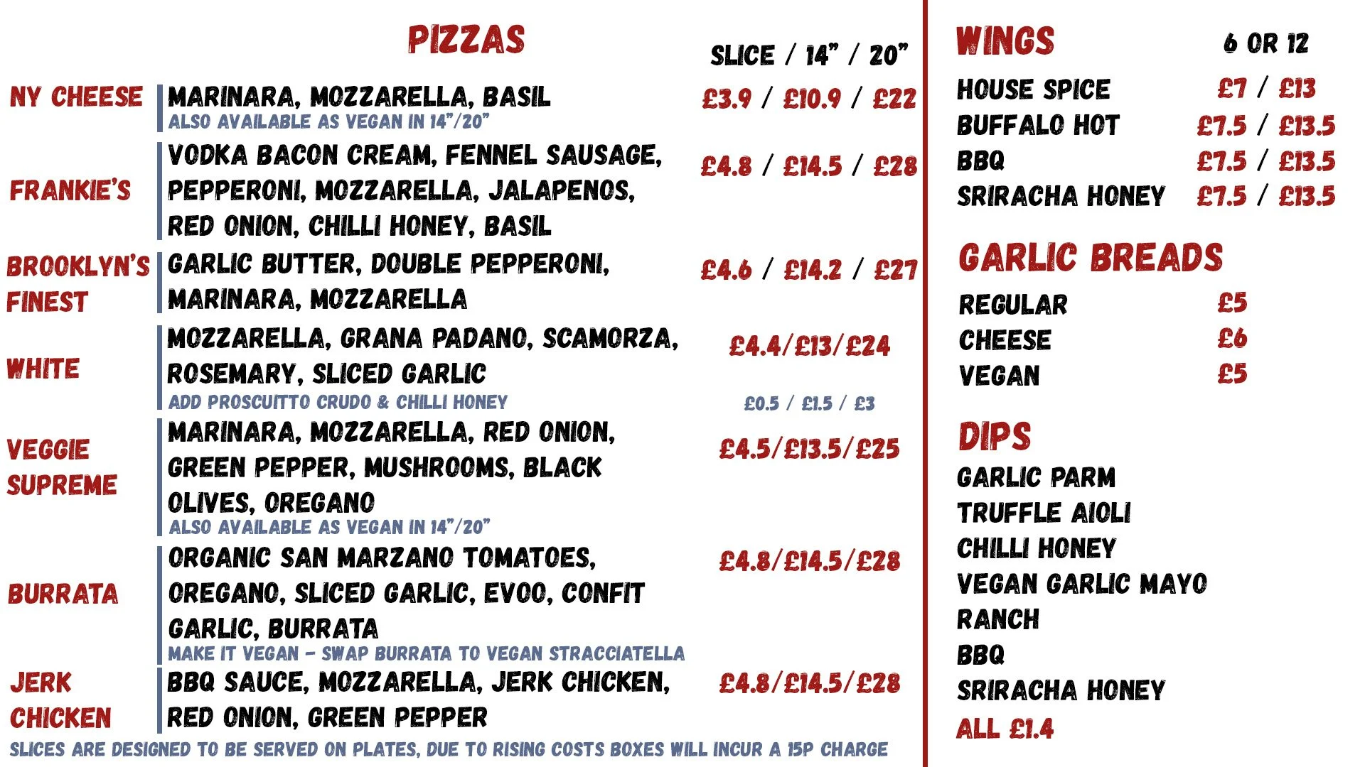 Menu — I Scream For Pizza