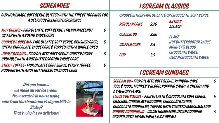 Menu — I Scream For Pizza