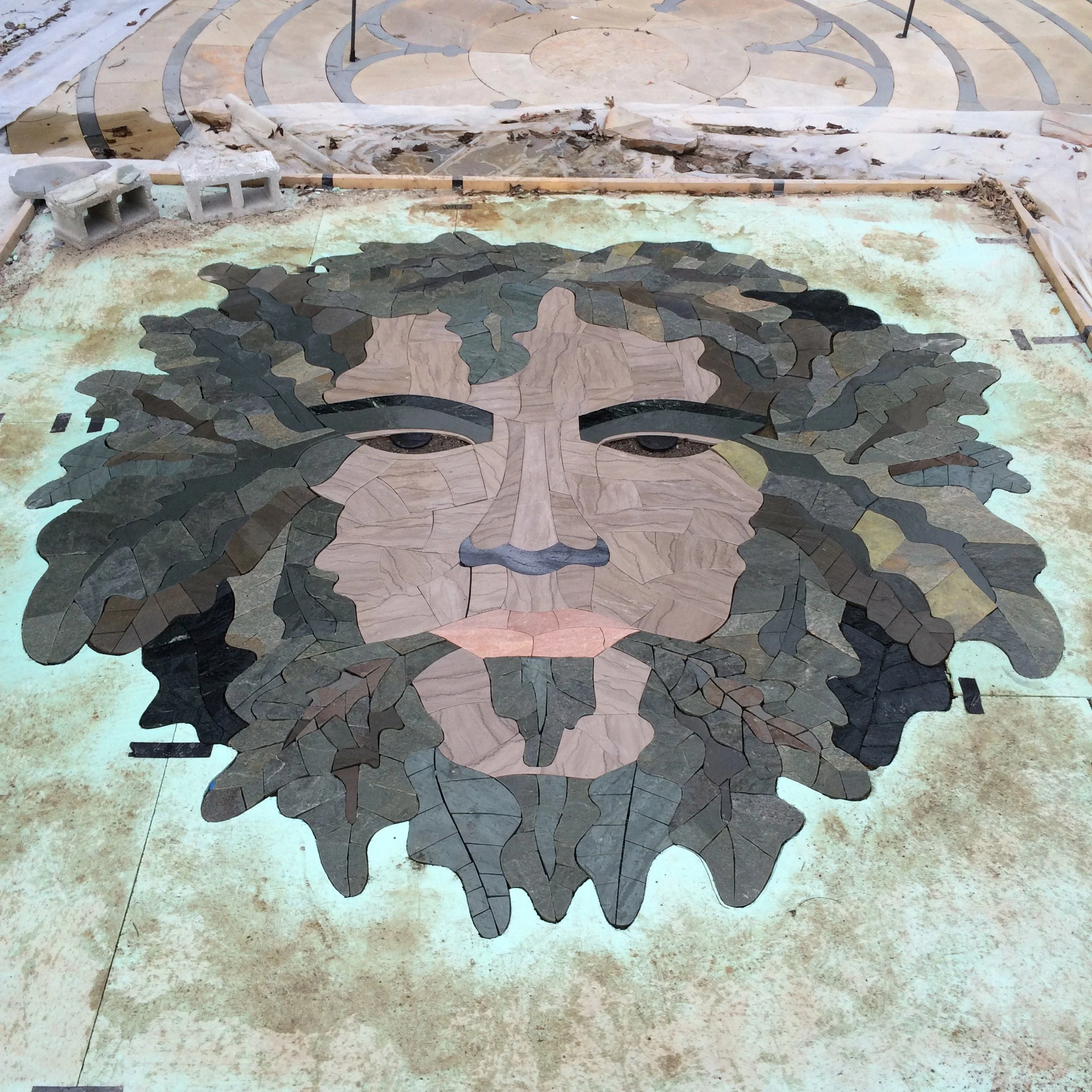 The Green Man Mosaic — Hammerhead Stoneworks