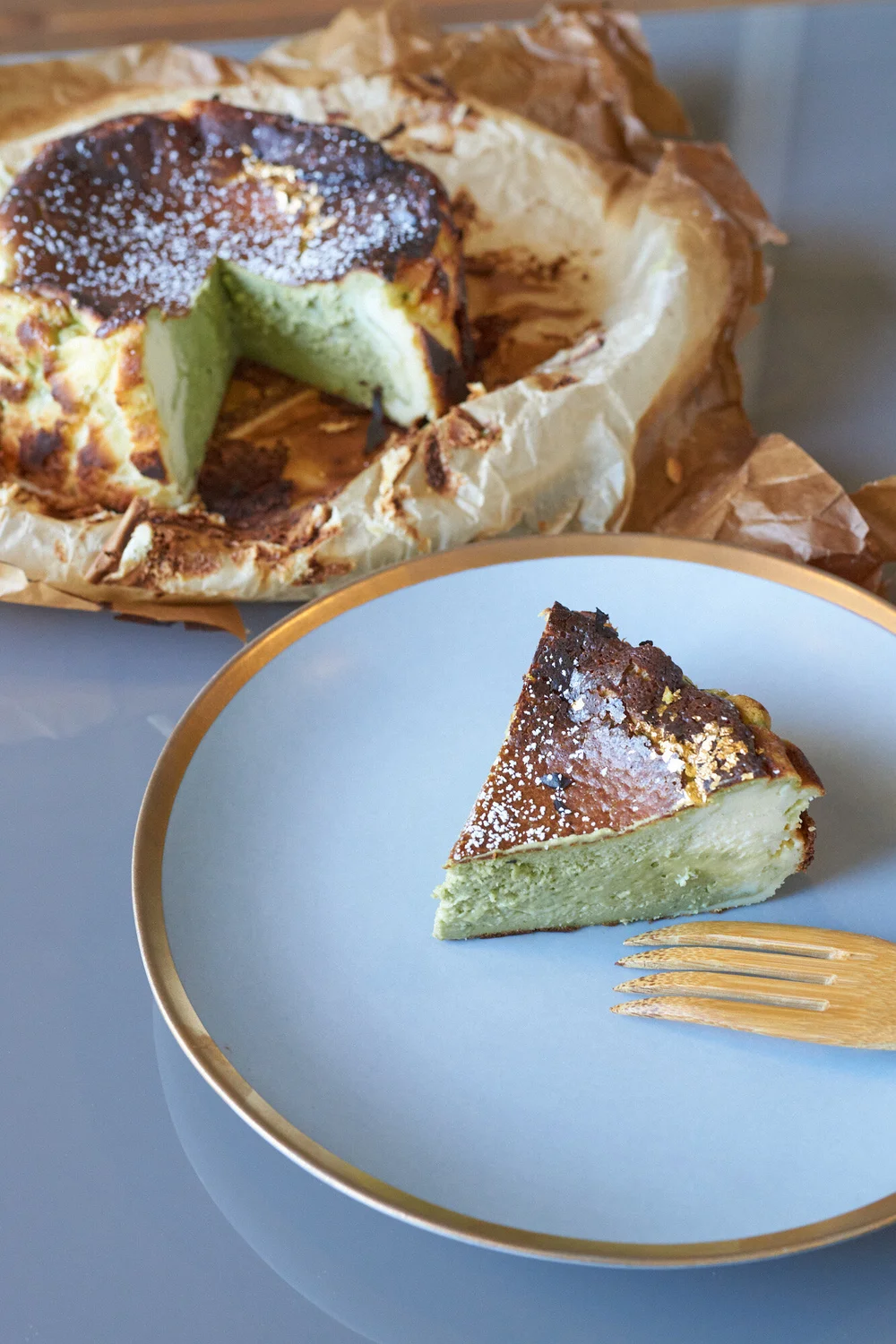 Matcha Basque Cheesecake Recipe by Kat Lieu — modern asian baking