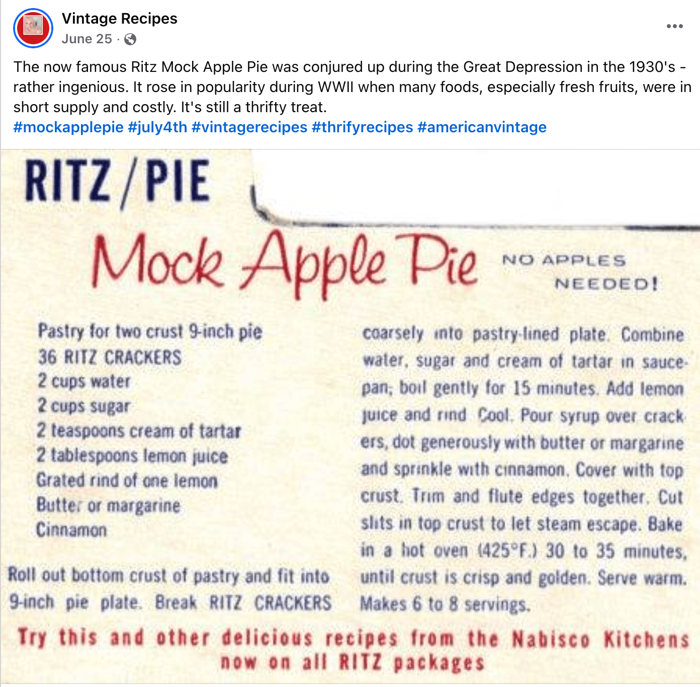The genius trick for turning Ritz crackers into apple pie filling to ...
