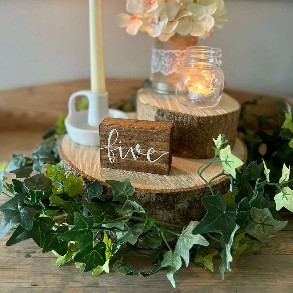 Rustic Wooden Table Numbers