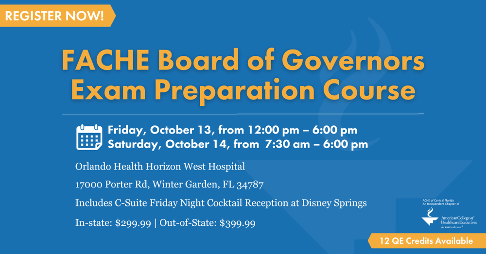 Upcoming Events — ACHE-North Florida Chapter