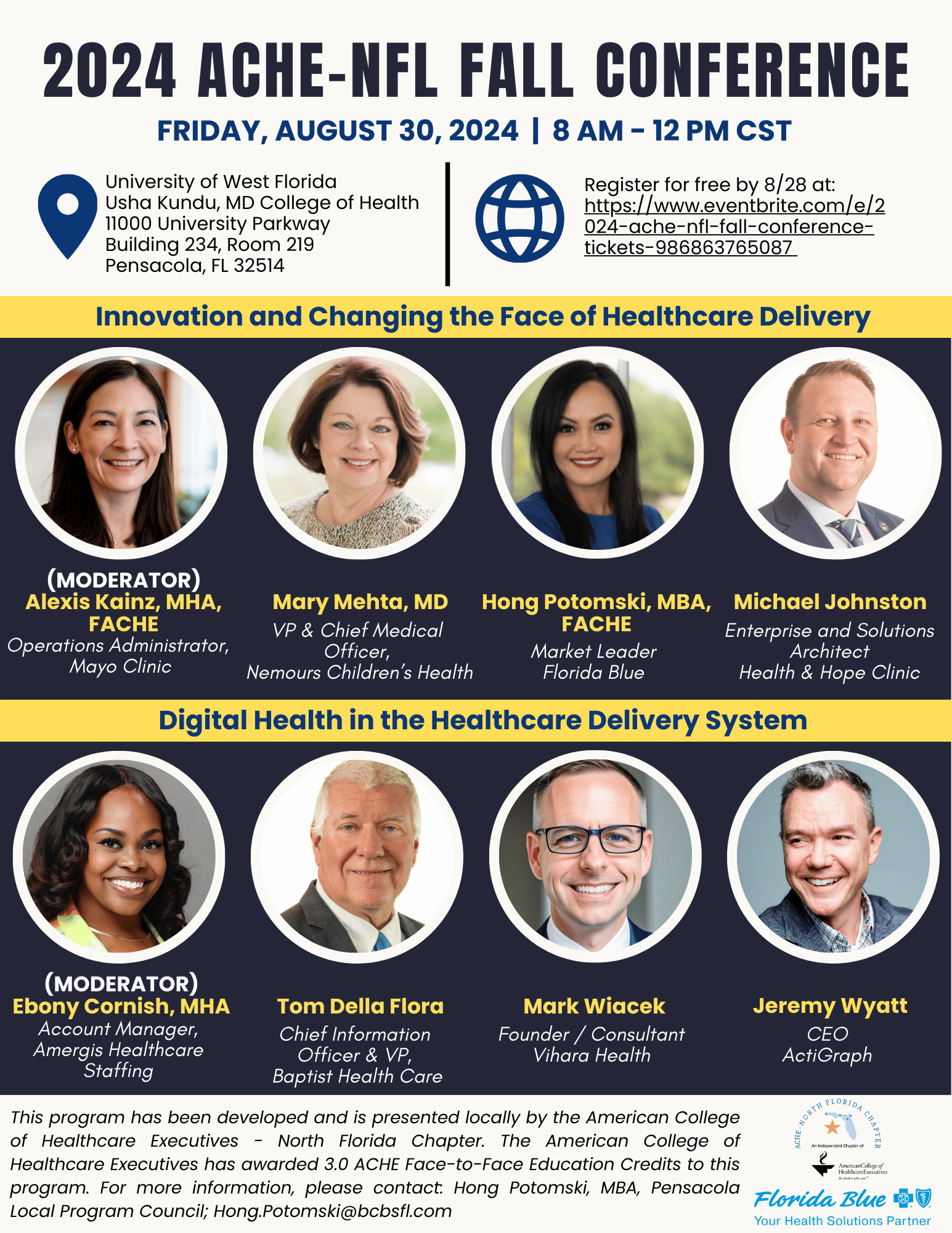 2024 ACHE-NFL FALL CONFERENCE — ACHE-North Florida Chapter