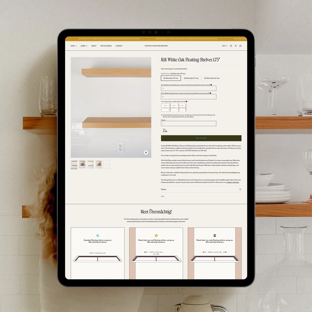 Custom Floating Shelves | Branding, E-Commerce Web Design — Ash Izsak ...