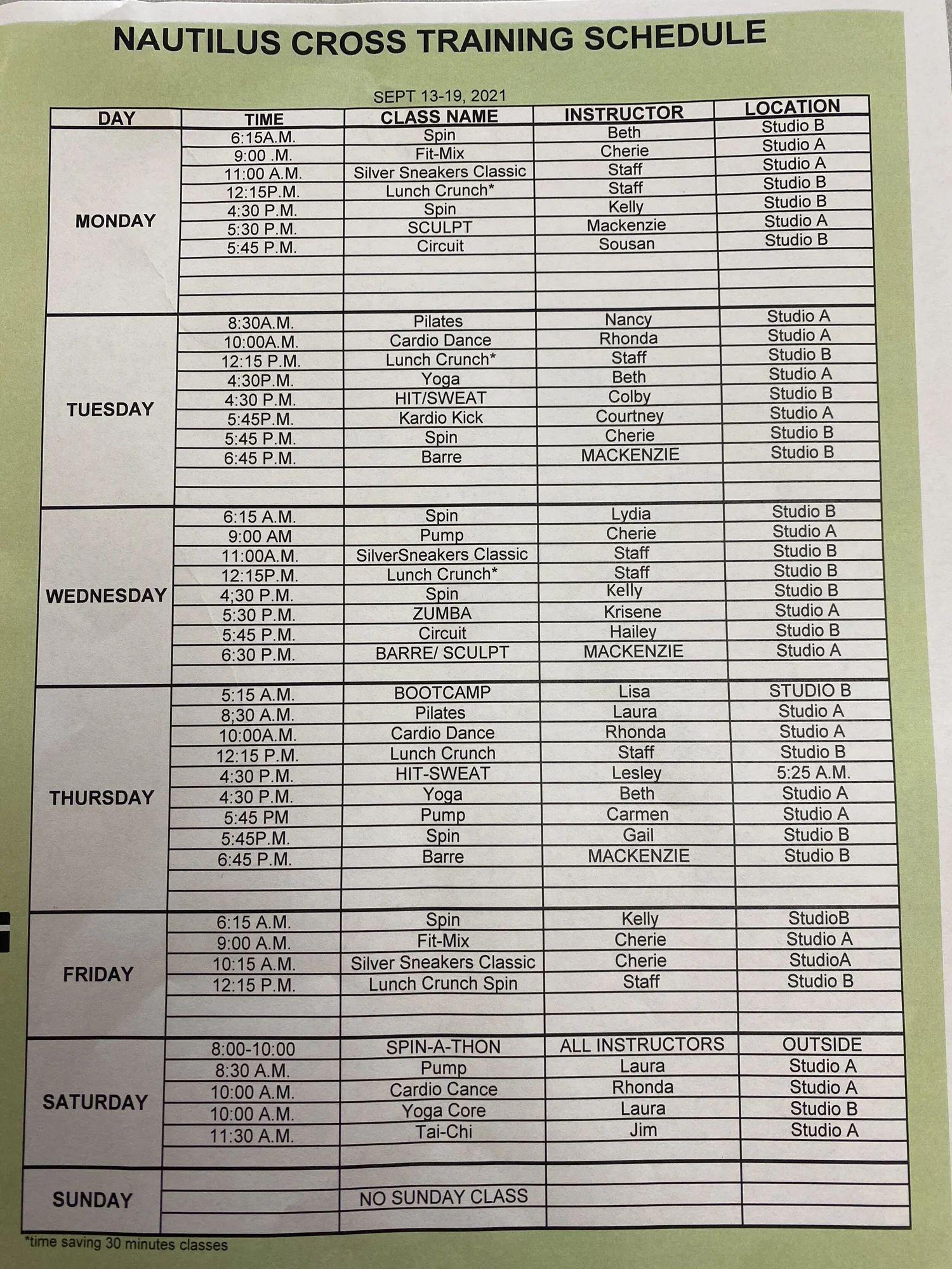 NAUTILUS FITNESS CENTER