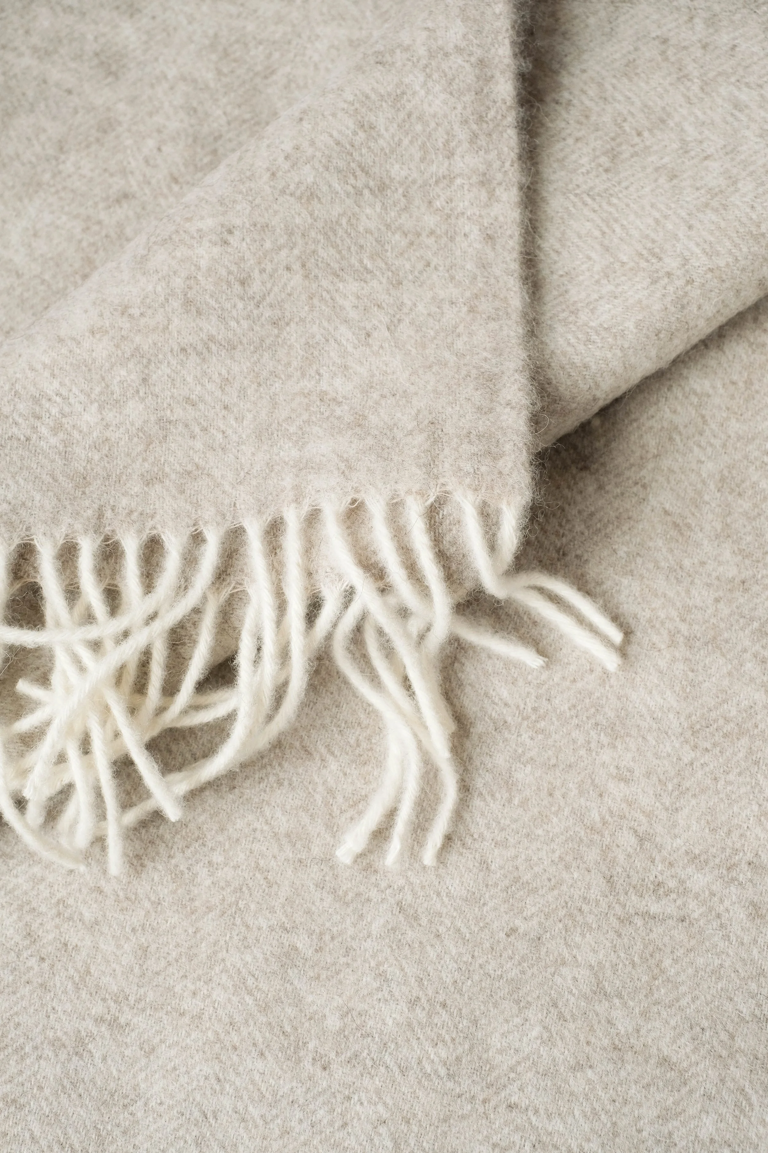 Light Grey Wool Throw — circa