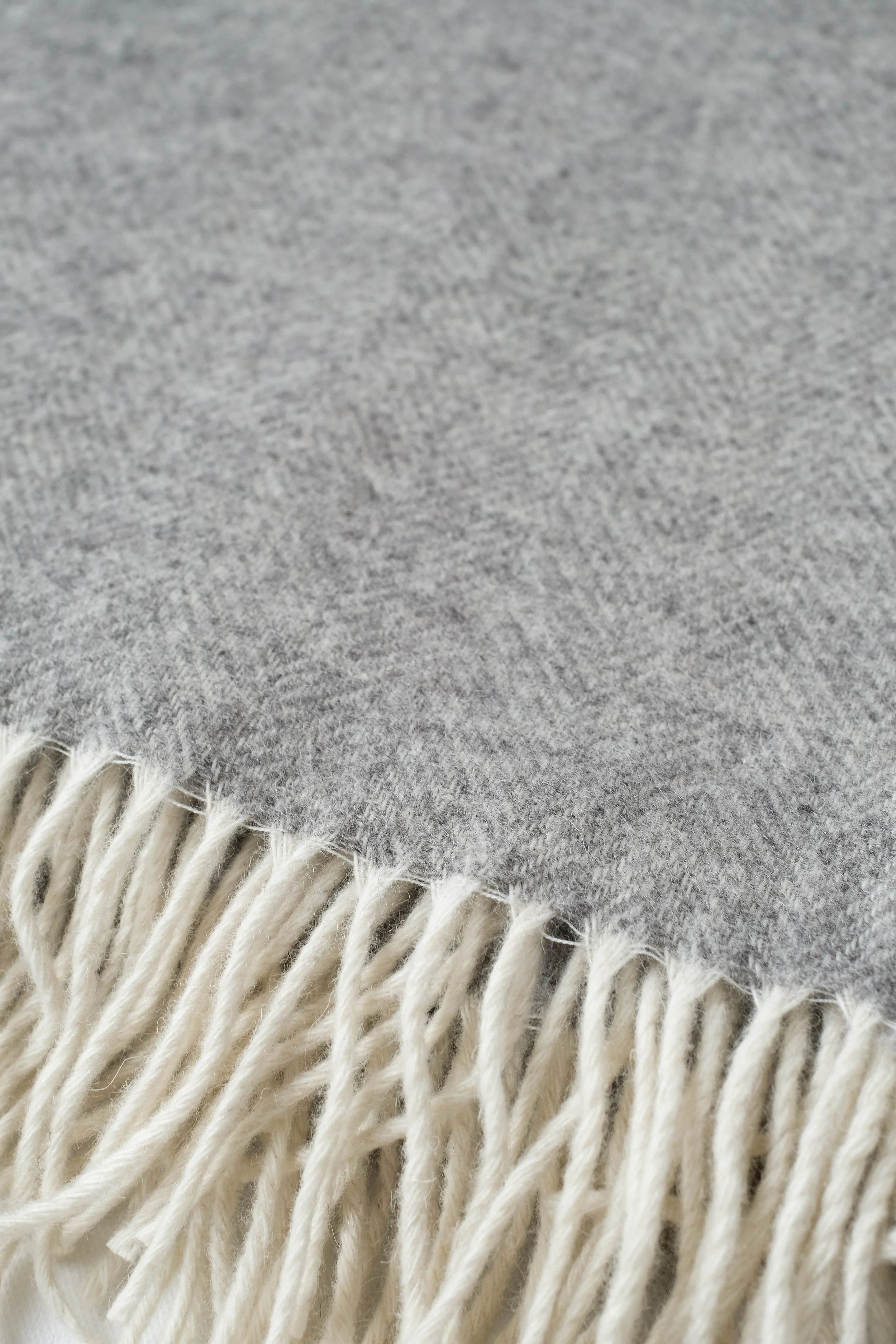 Light Grey Wool Throw — circa