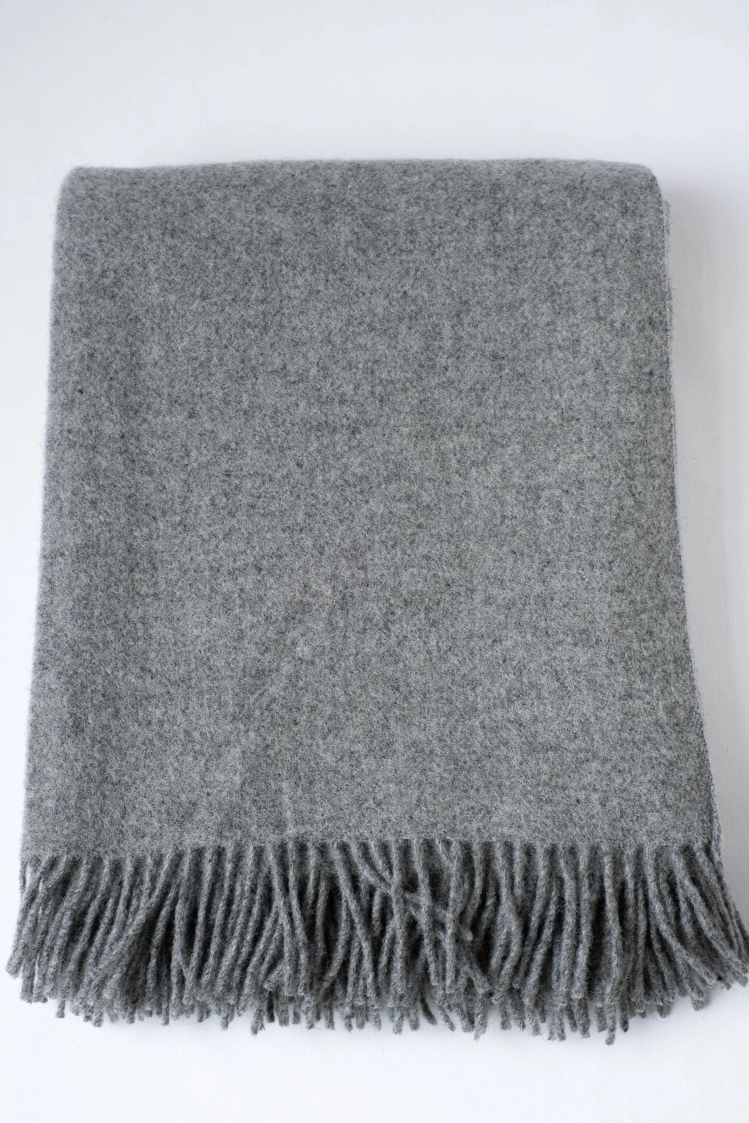 Light Grey Wool Throw — circa