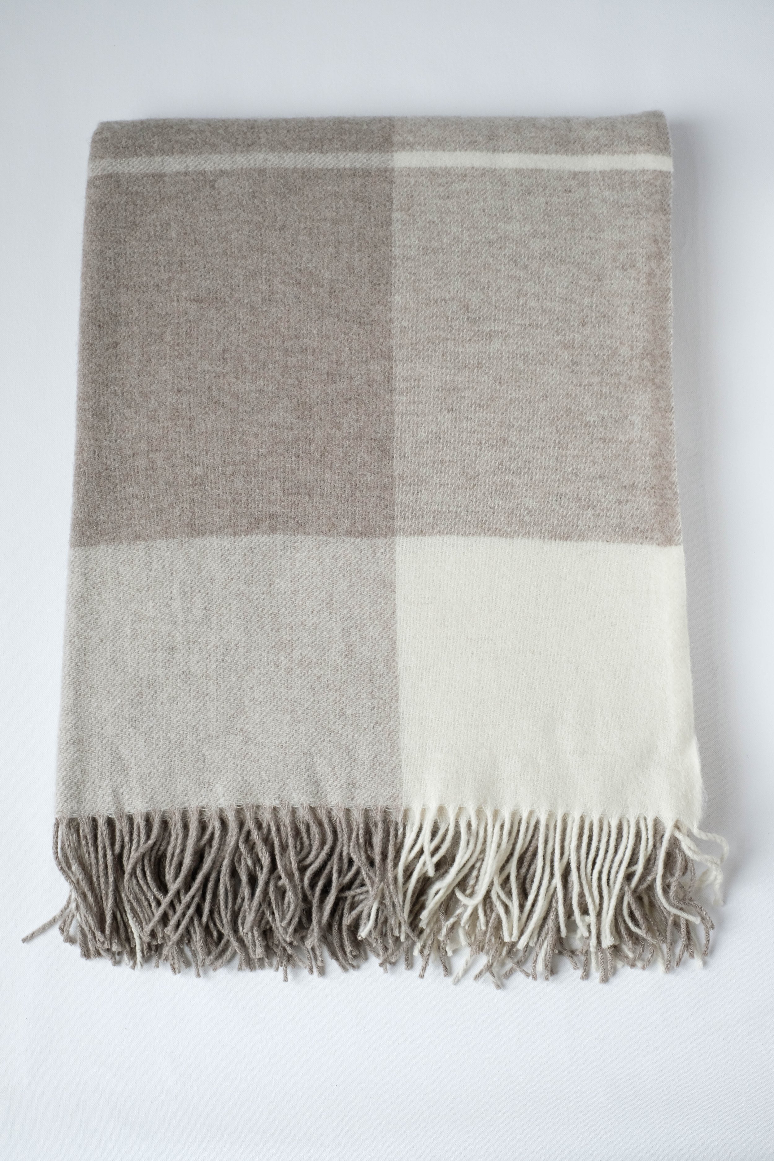 Light Grey Wool Throw — circa
