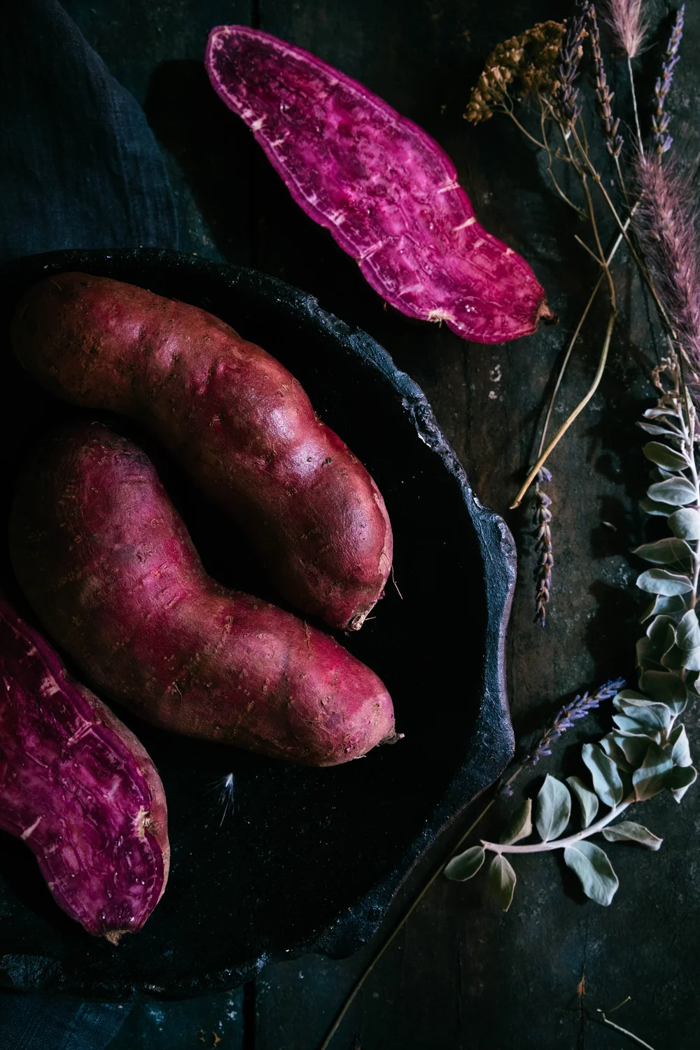 Decked Out Baked Purple Sweet Potato — Amalgam Kitchen